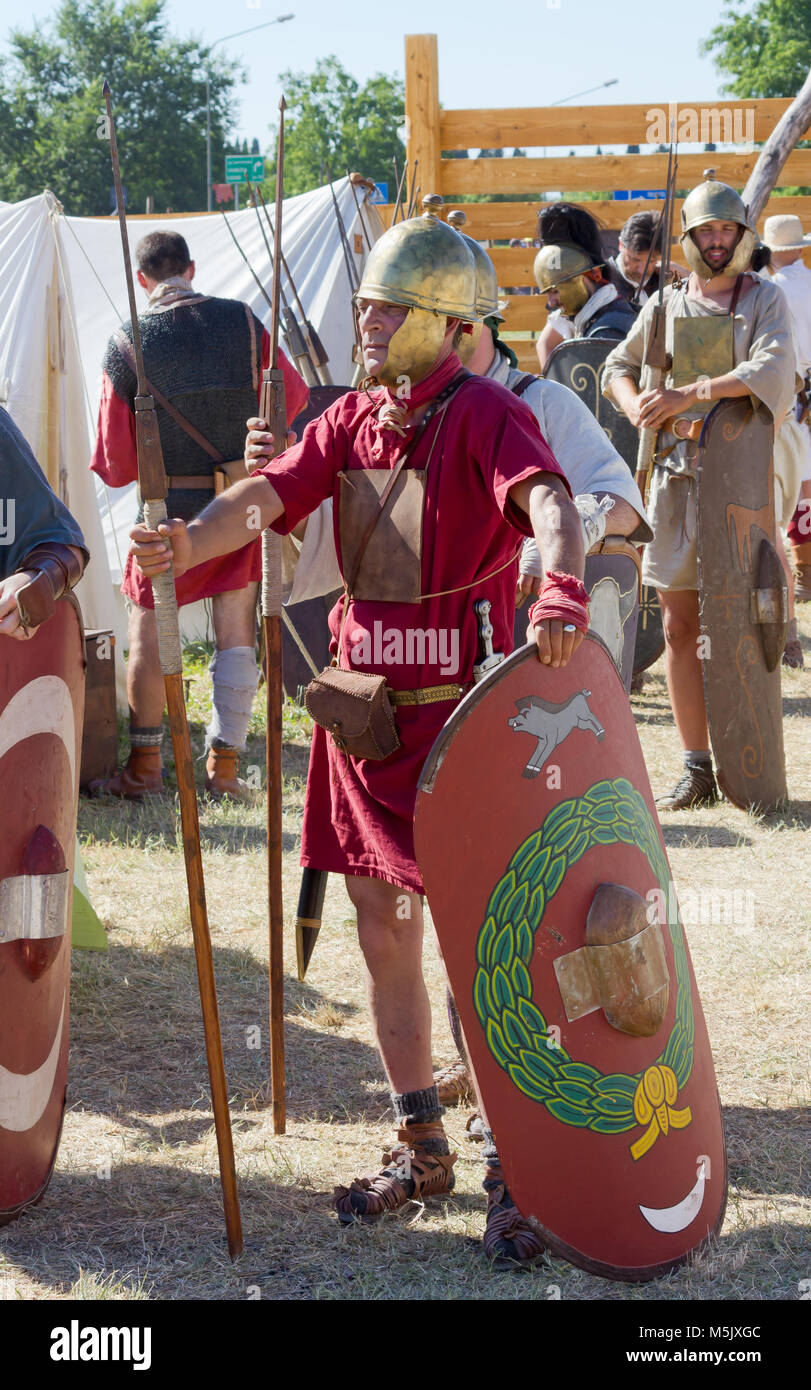 AQUILEIA, Italy - June 18, 2017 : Ancient Roman legionary soldier in ...