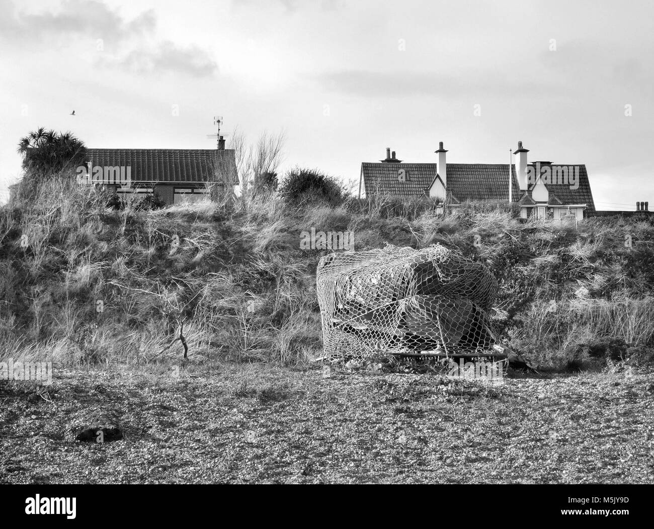 housing at risk from coastal erosion on low cliffs at pakefield suffolk ...