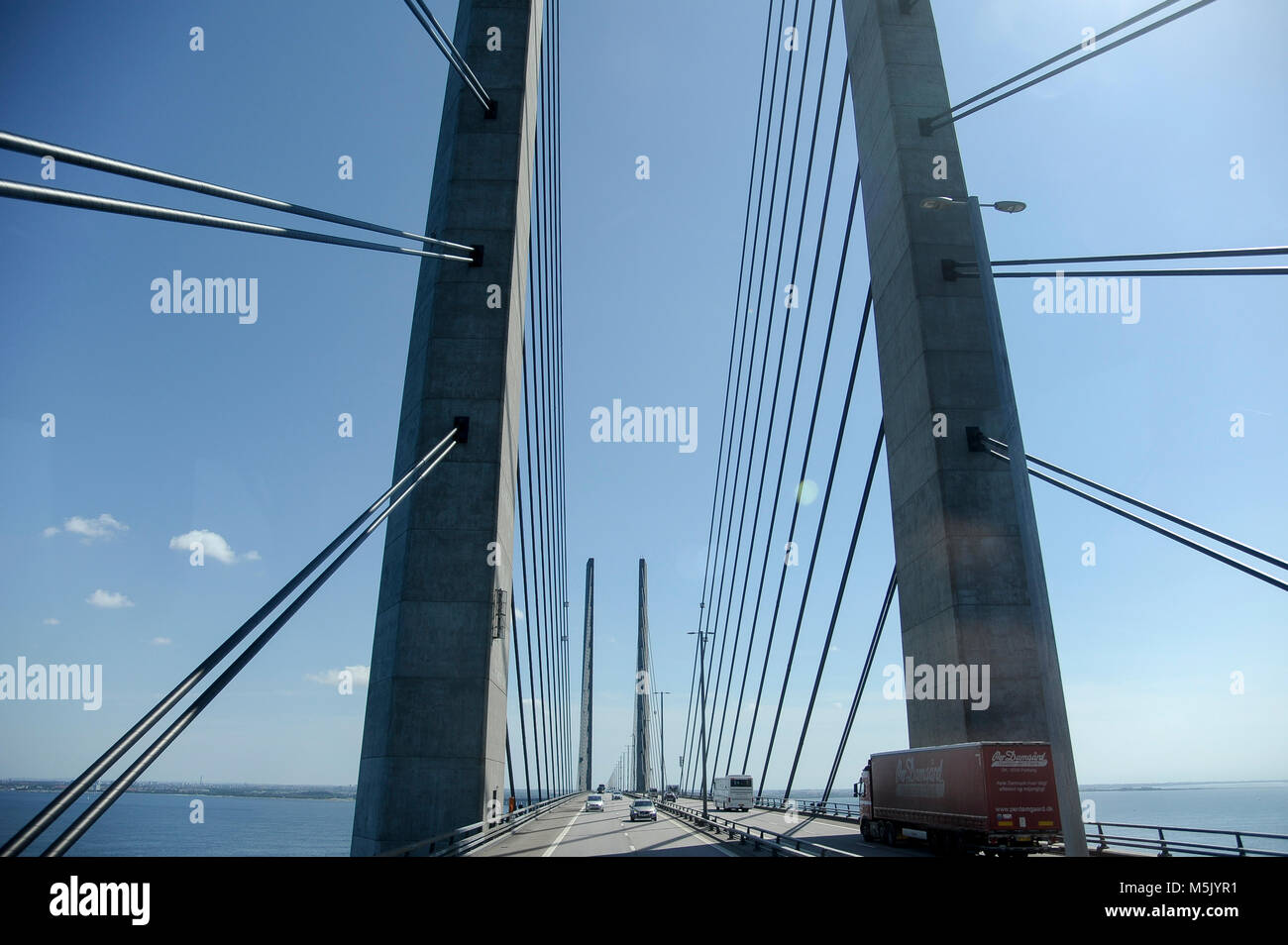 Oresund Bridge connecting Copenhagen, Danemark with Malmo, Sweden ...