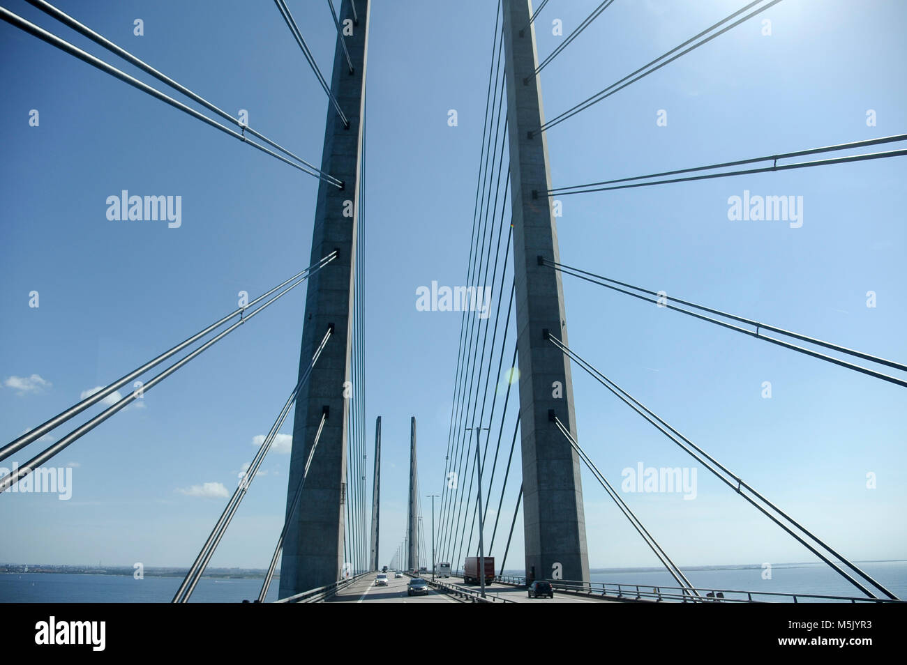 Oresund Bridge connecting Copenhagen, Danemark with Malmo, Sweden ...