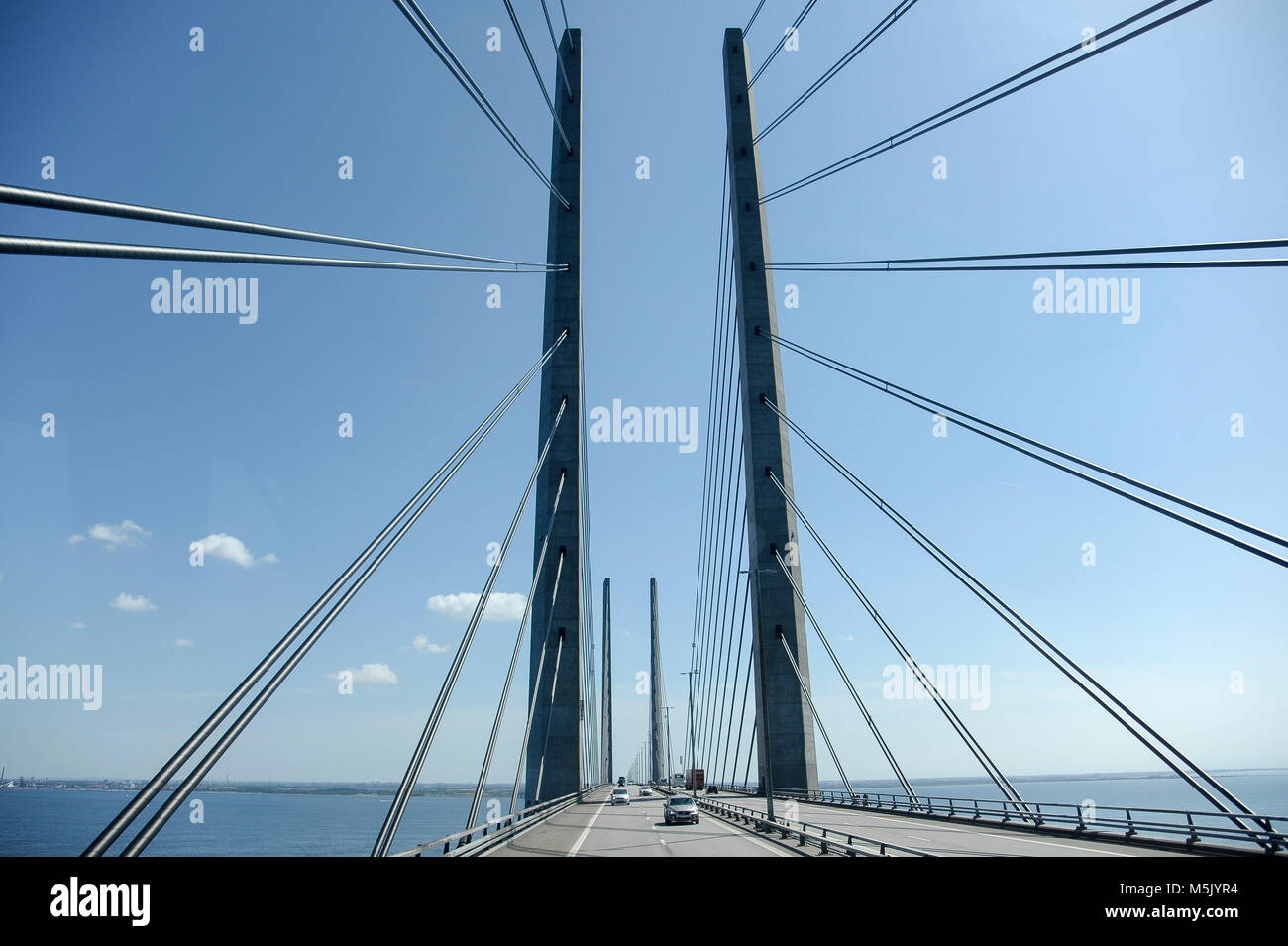 Oresund Bridge connecting Copenhagen, Danemark with Malmo, Sweden ...