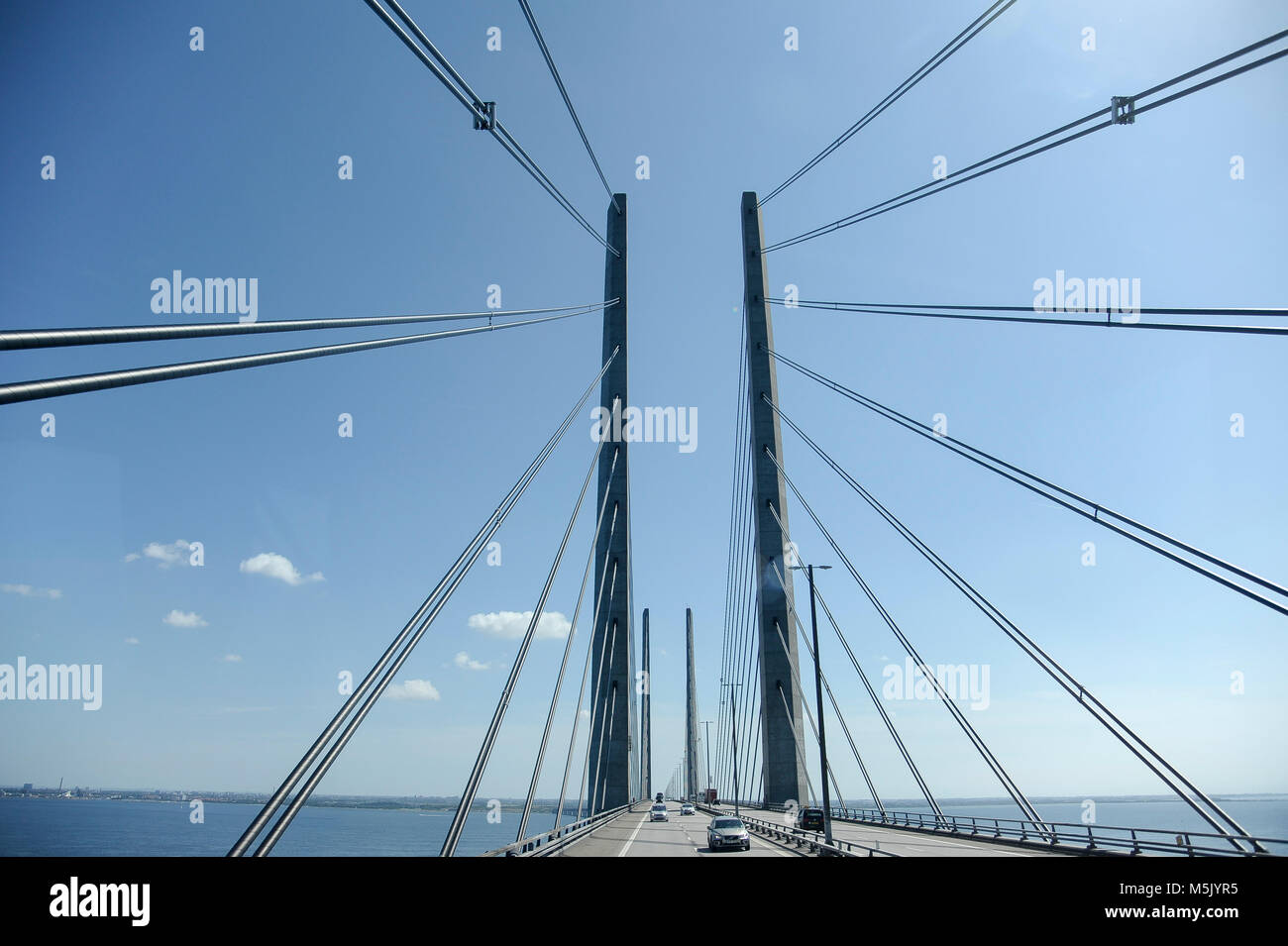 Oresund Bridge connecting Copenhagen, Danemark with Malmo, Sweden ...