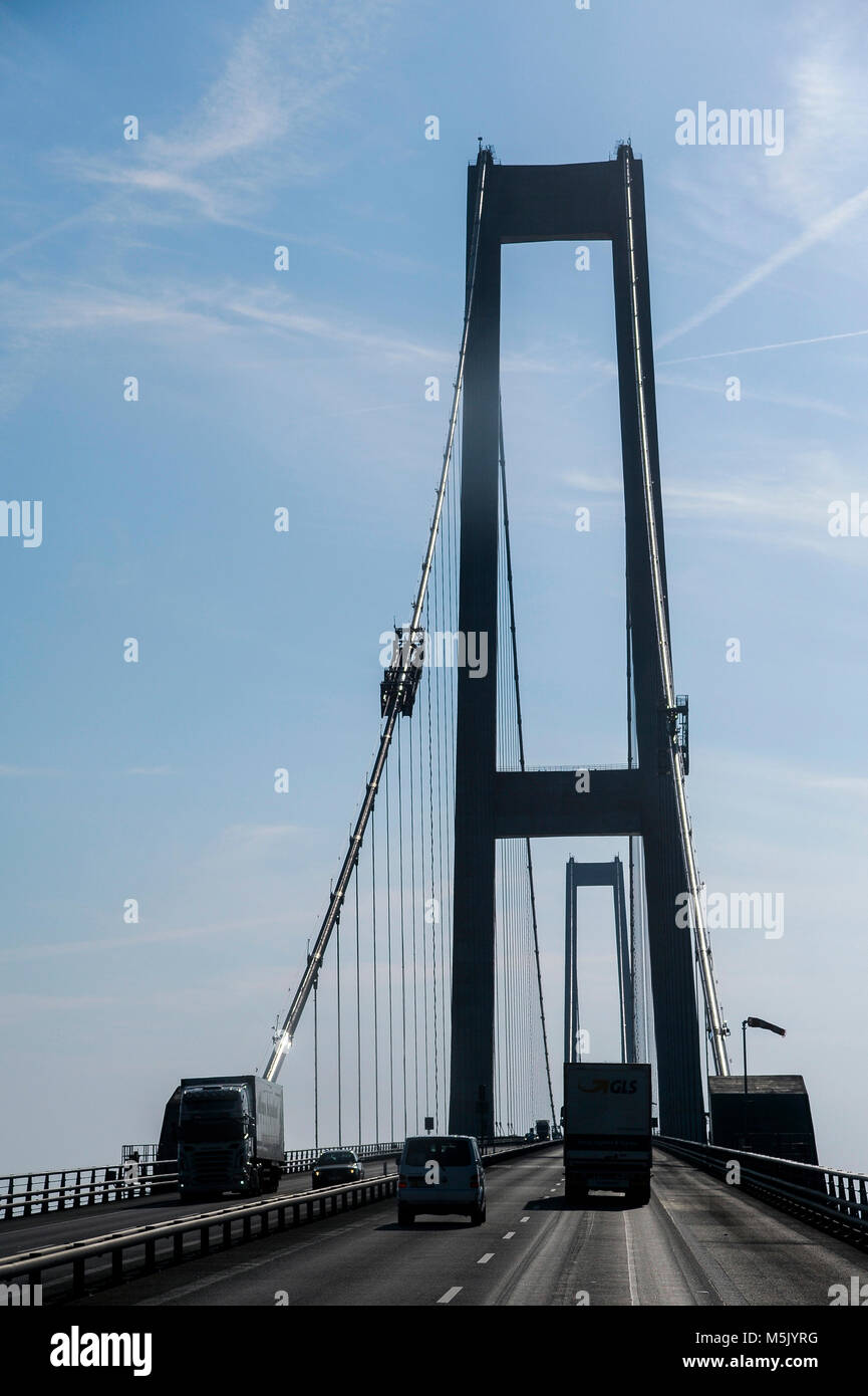 Ostbro (East Bridge) of Storebaeltsbroen (Great Belt Bridge) built 1986 ...