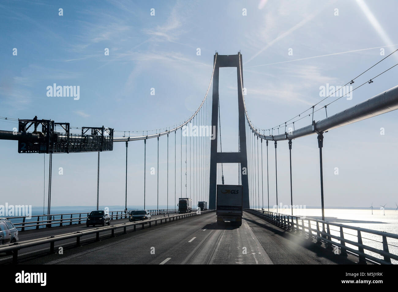Ostbro (East Bridge) of Storebaeltsbroen (Great Belt Bridge) built 1986 ...