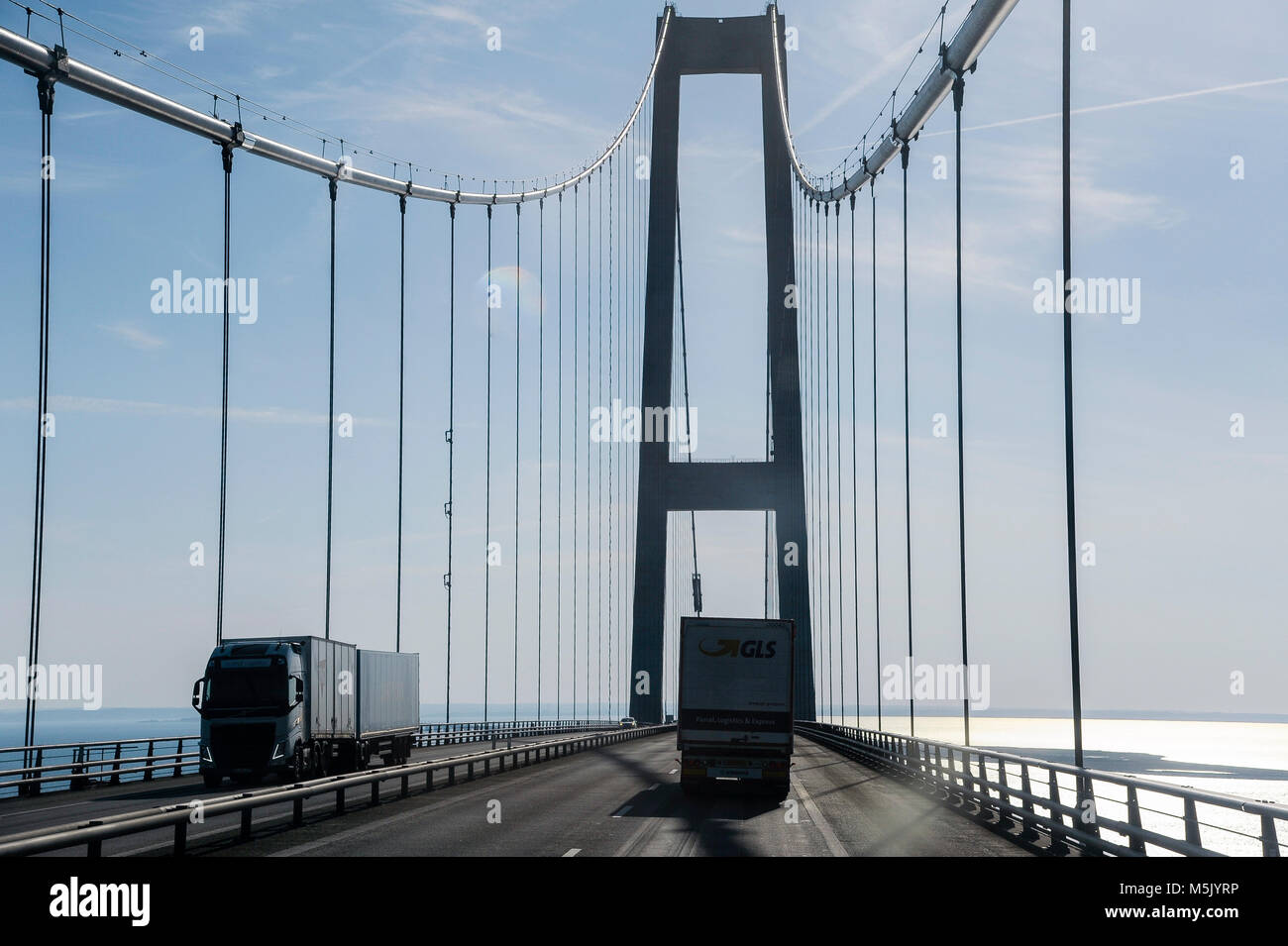 Ostbro (East Bridge) of Storebaeltsbroen (Great Belt Bridge) built 1986 ...