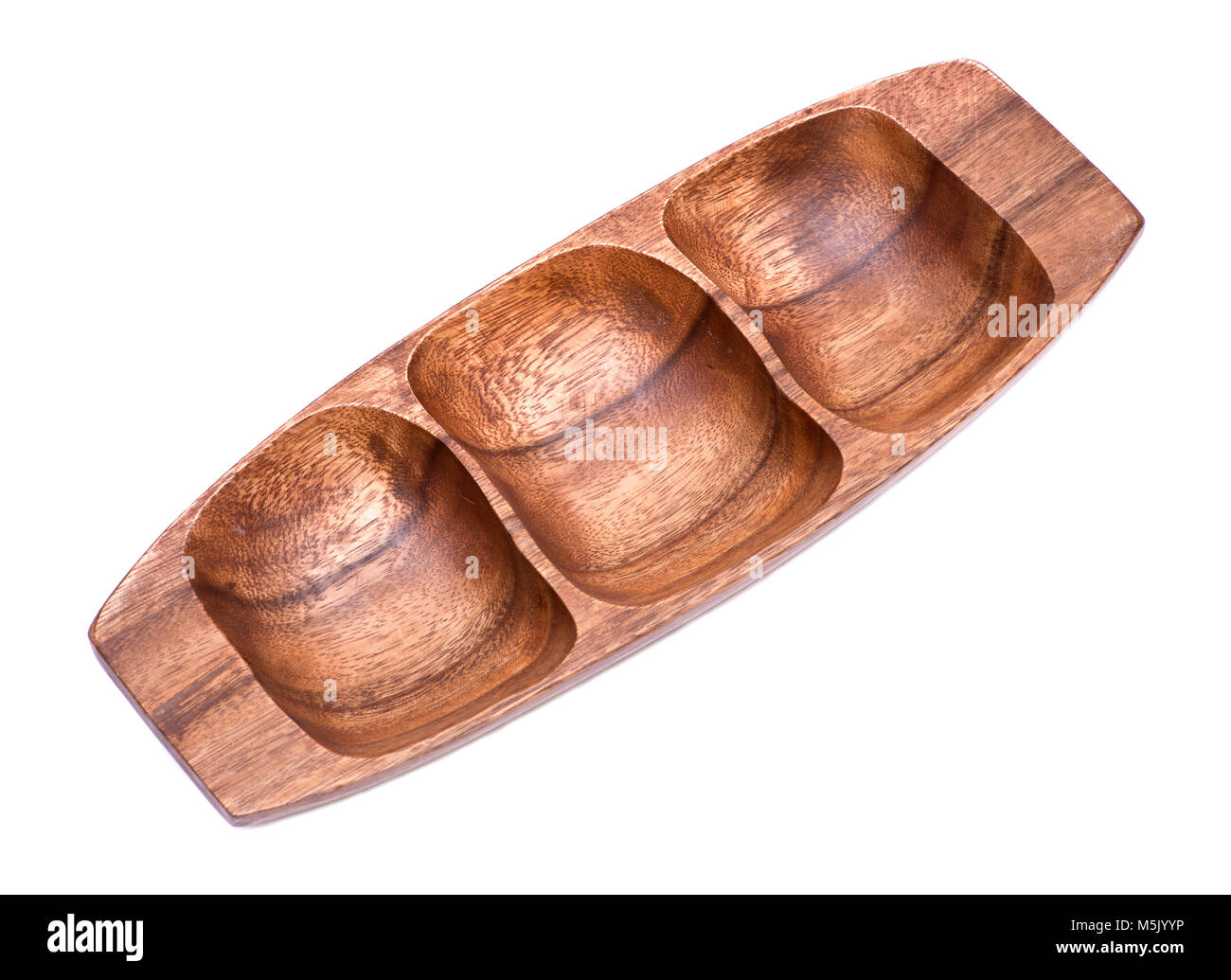 Three section serving tray made from one piece of solid acacia hardwood ...