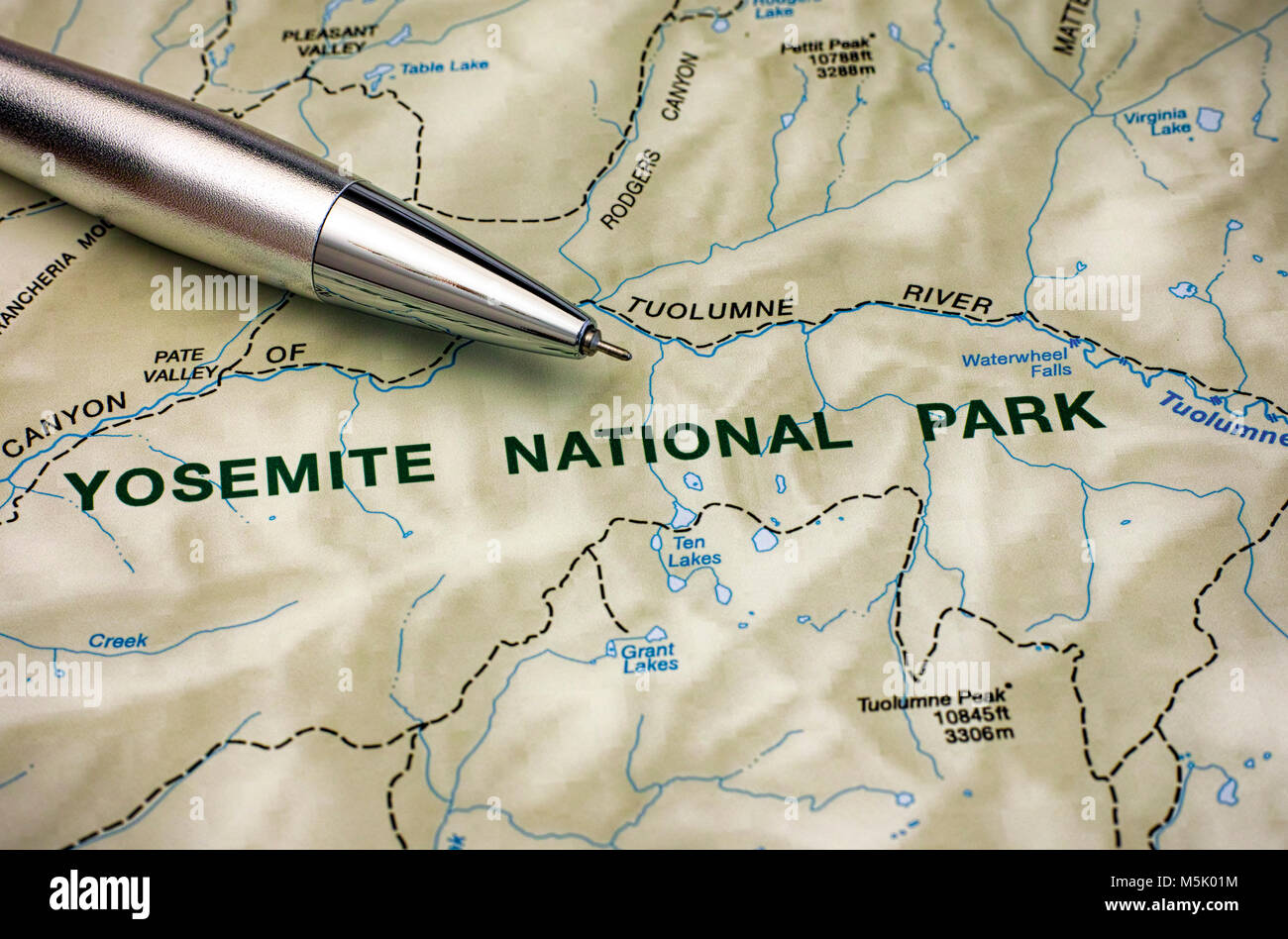 Yosemite map hi-res stock photography and images - Alamy