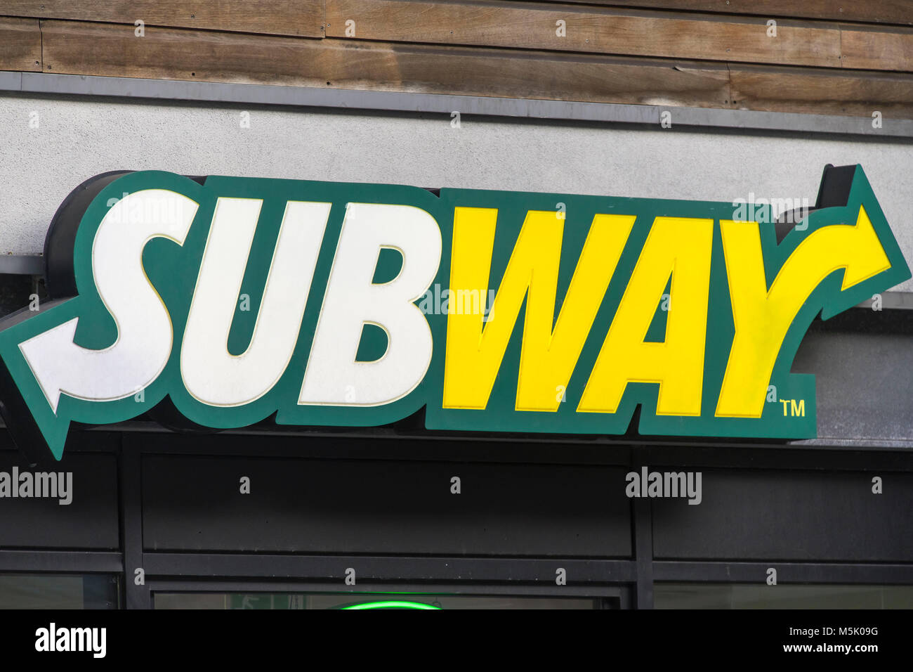 Subway restaurant store sign Stock Photo - Alamy