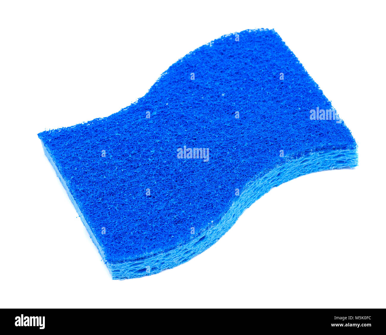 Non scratch blue scrubbing sponge isolated on white background Stock ...