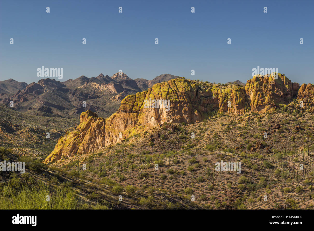 Moss Covered Mountains In Arizona Desert Stock Photo - Alamy