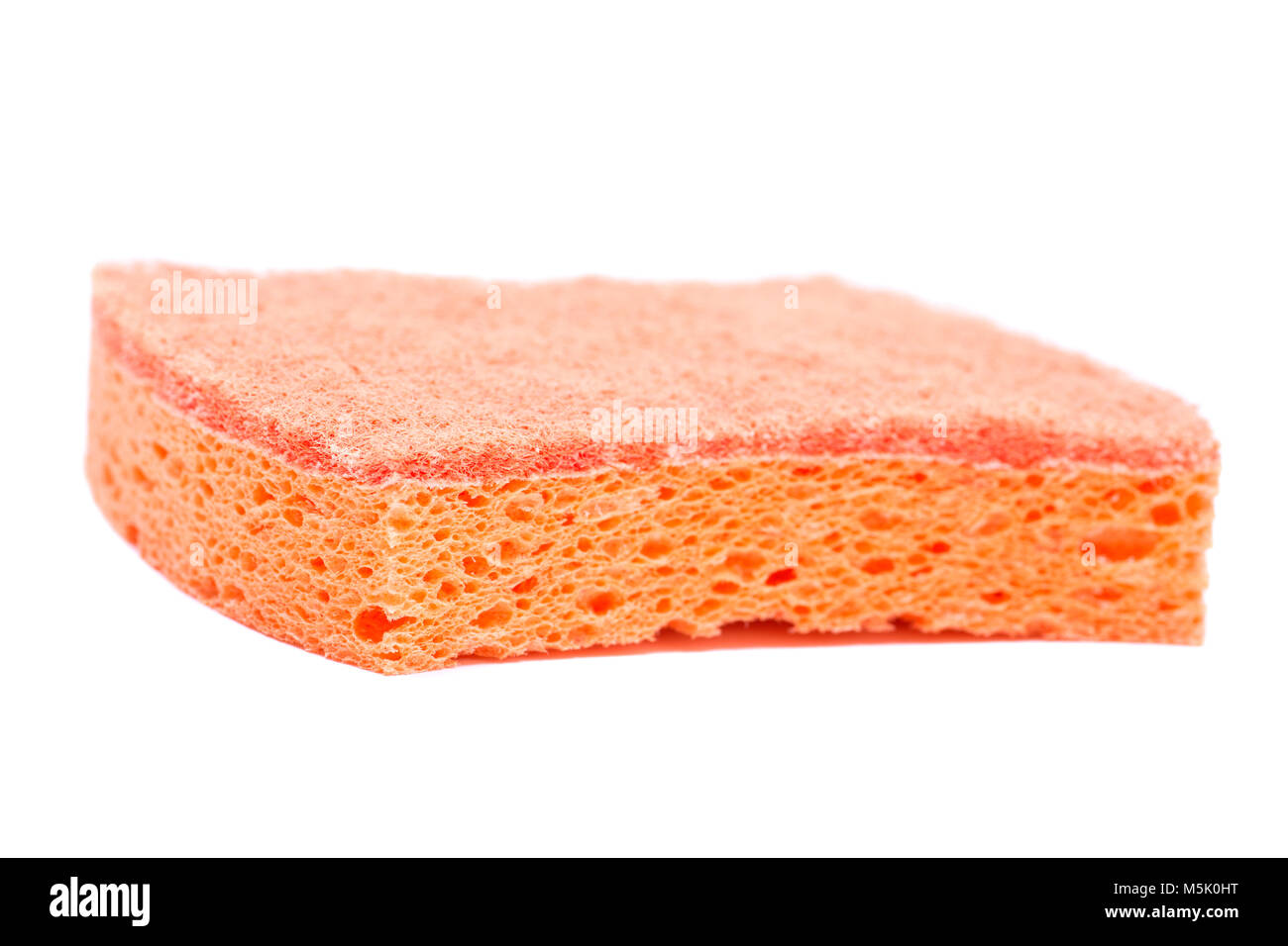 Orange non scratch scrubbing sponge isolated on white background Stock ...