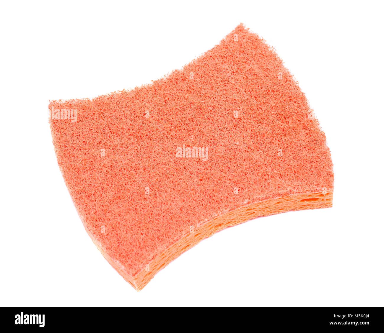 Orange non scratch scrubbing sponge isolated on white background Stock ...