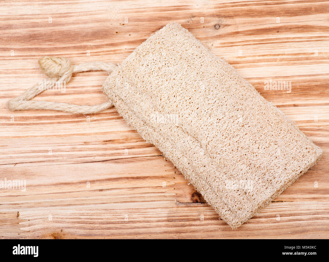 Natural loofah sponge on wooden vintage background Stock Photo - Alamy