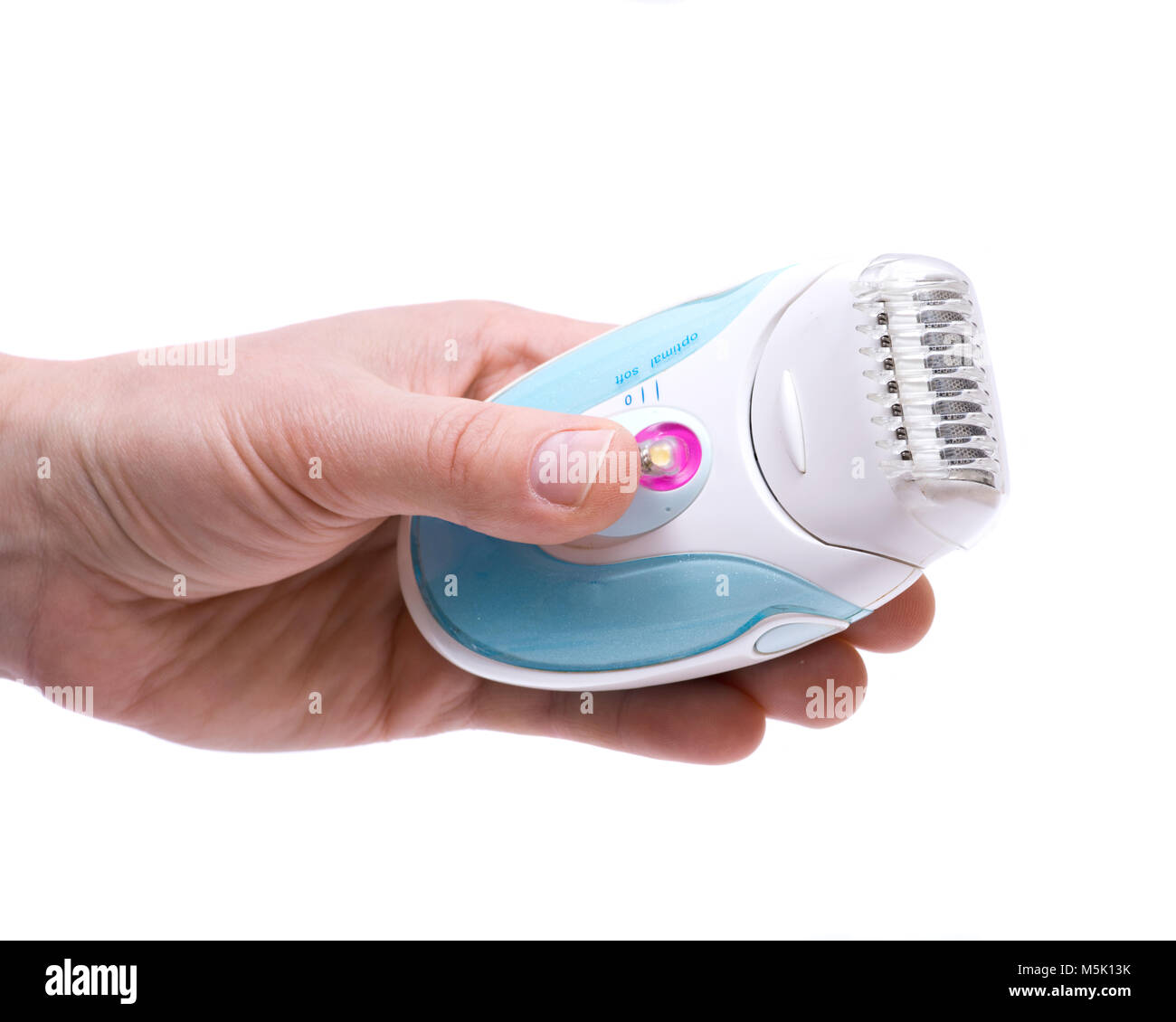 Women's corded electric epilator isolated on white background Stock ...