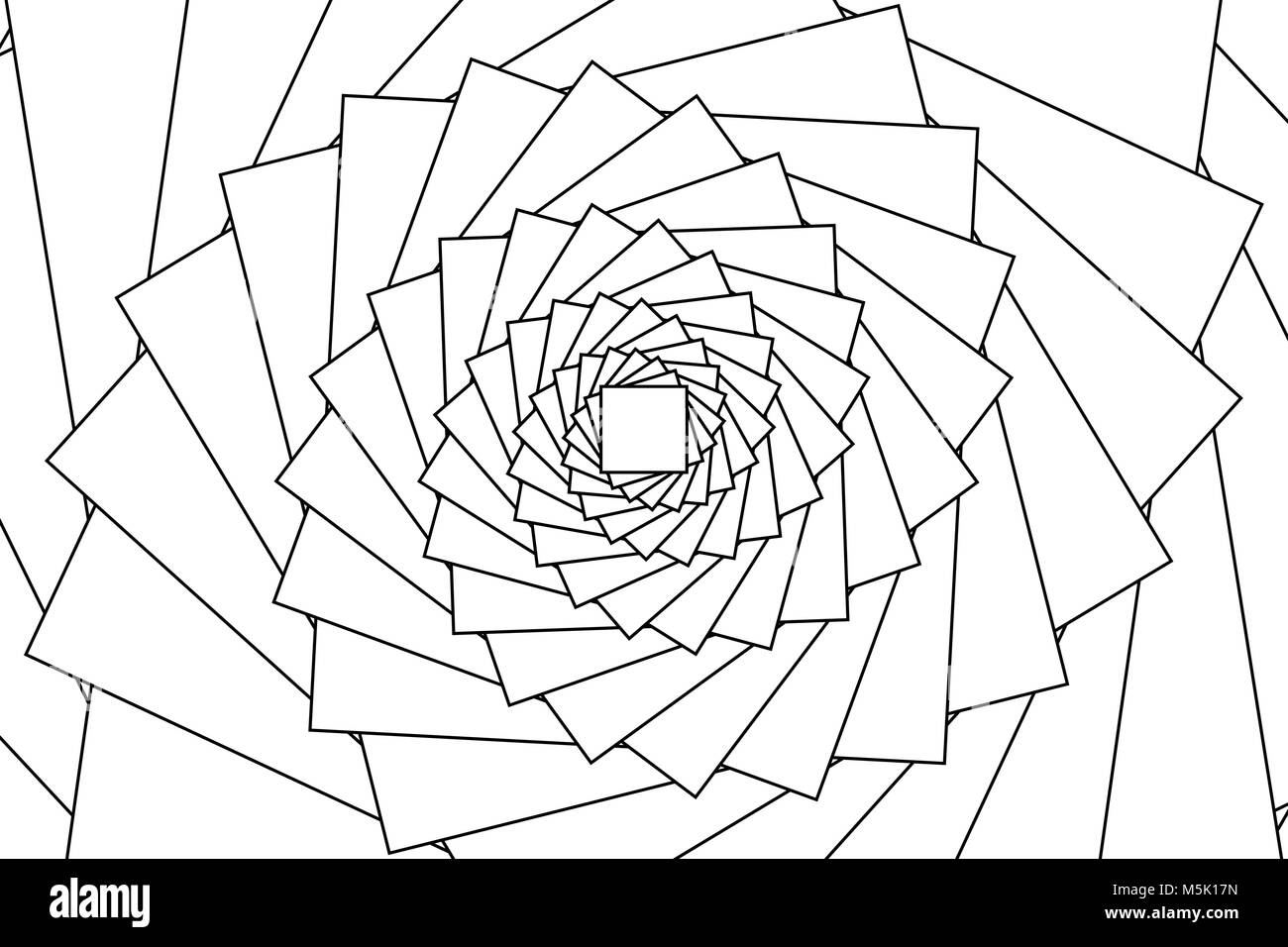 Rotating concentric squares, Square optical illusion pattern - black and white, Geometric ...