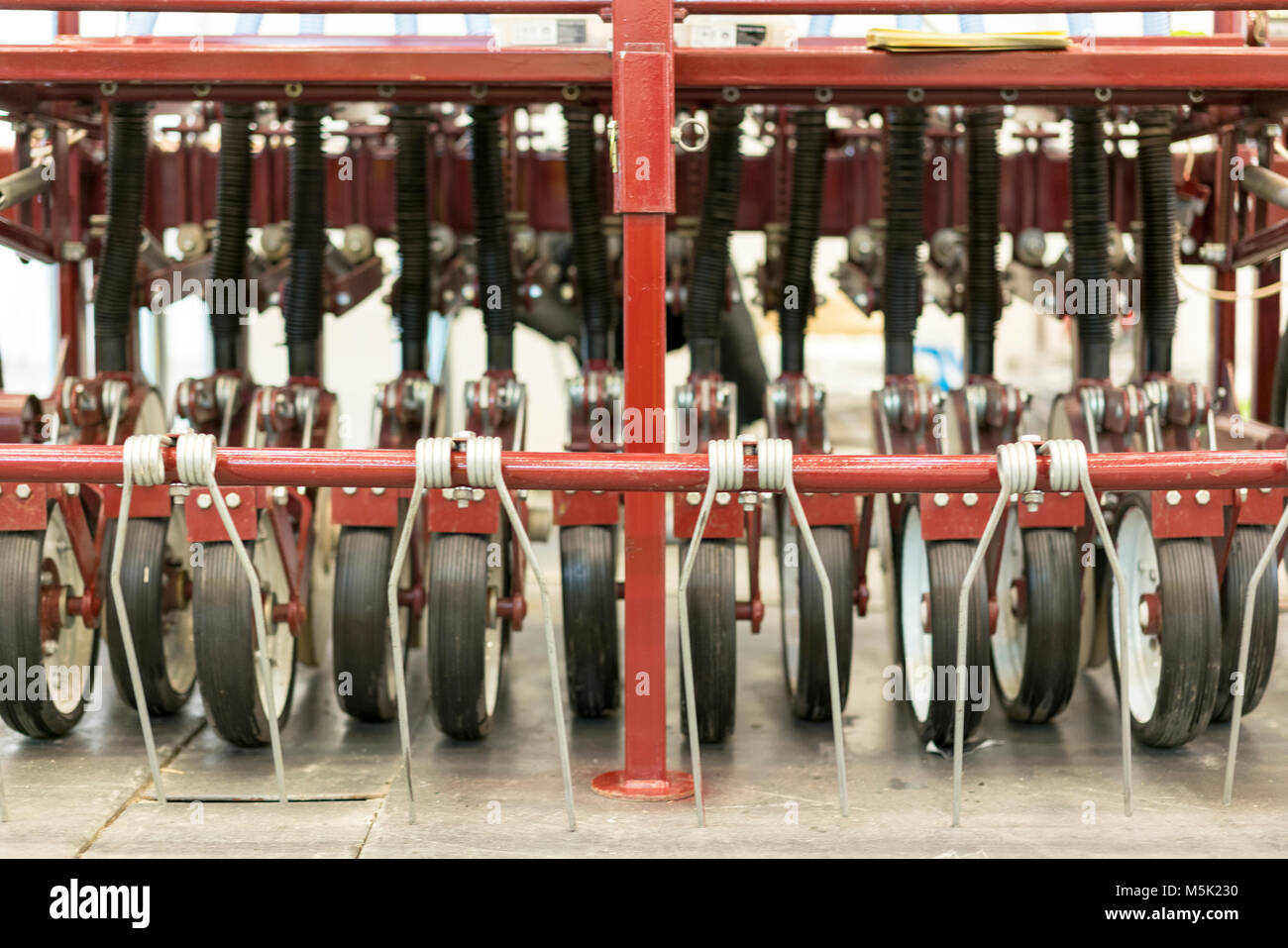 Precision inline seeder. A row seeder. Seed drill. Fragment Stock Photo ...