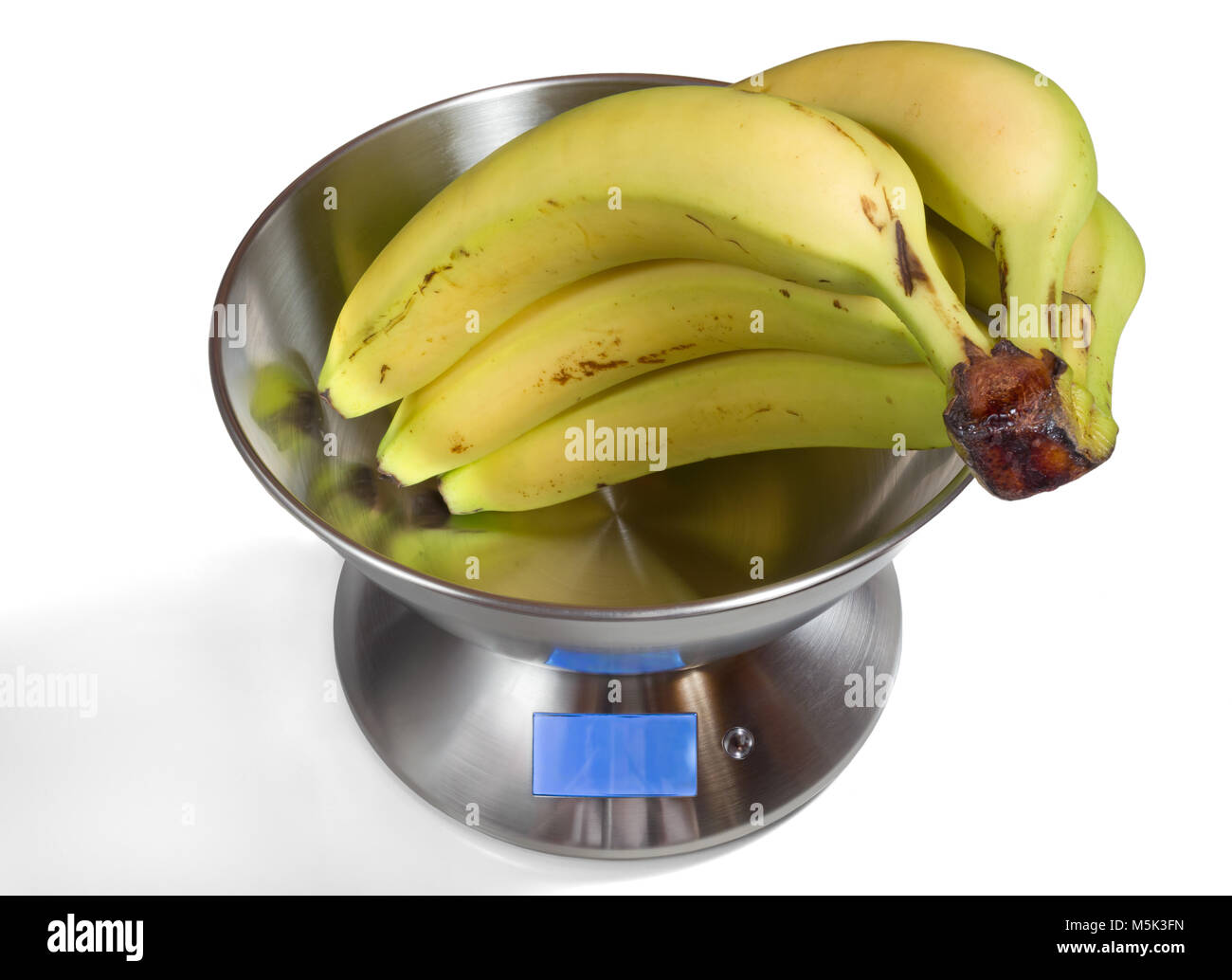 Modern electronic metal kitchen weighing scales with bananas Stock ...
