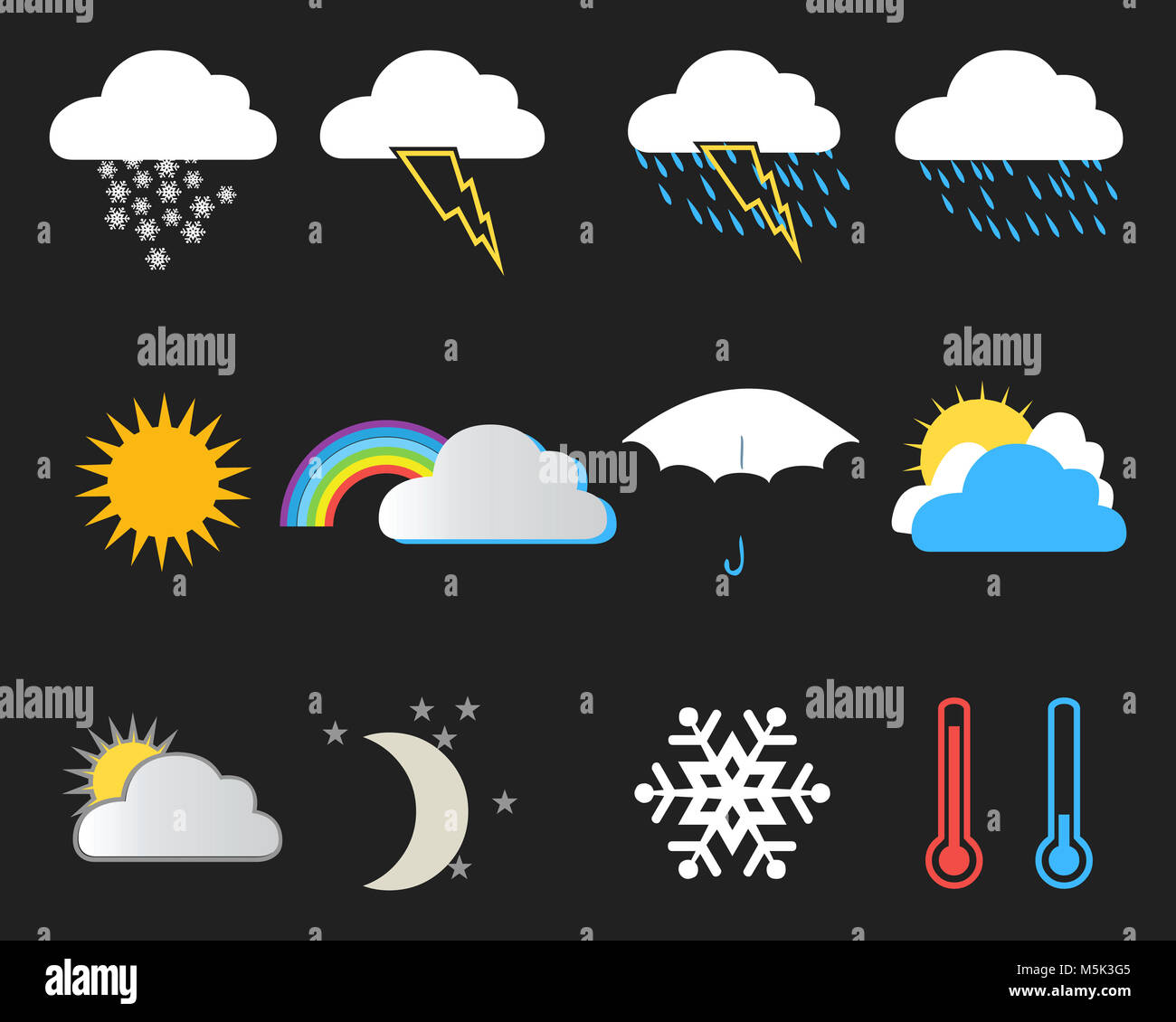 Set of weather icons Stock Photo - Alamy