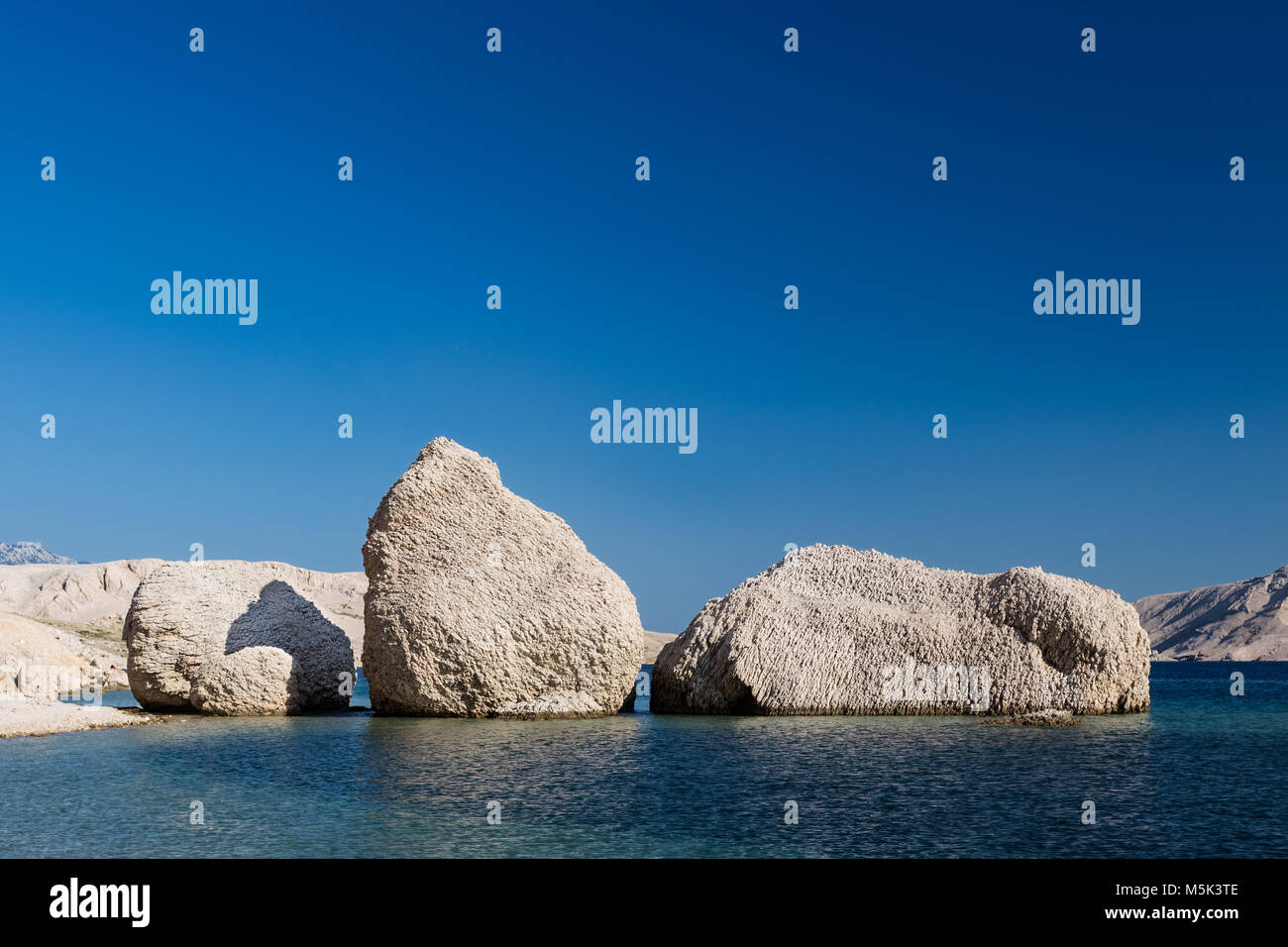 Three rocks at Beritnica beach, Pag, Croatia Stock Photo - Alamy
