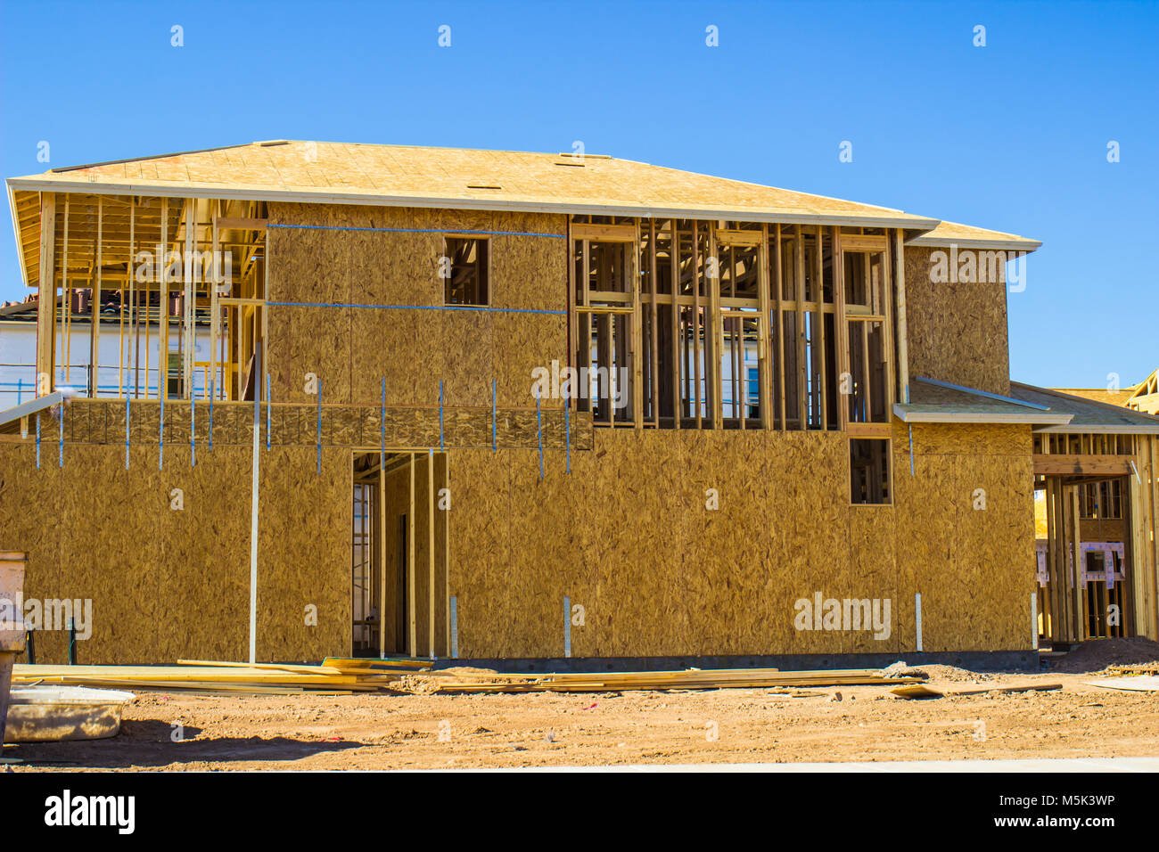 New Two Story Home Construction Stock Photo - Alamy
