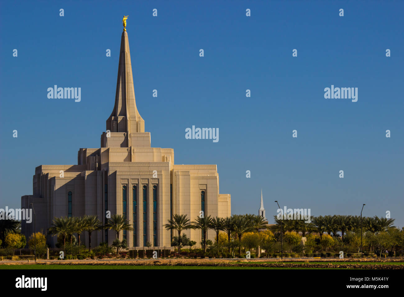 Large Church With Tall Spire Stock Photo - Alamy