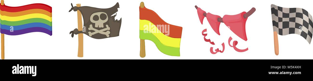 Flag icon set, cartoon style Stock Vector Image & Art - Alamy