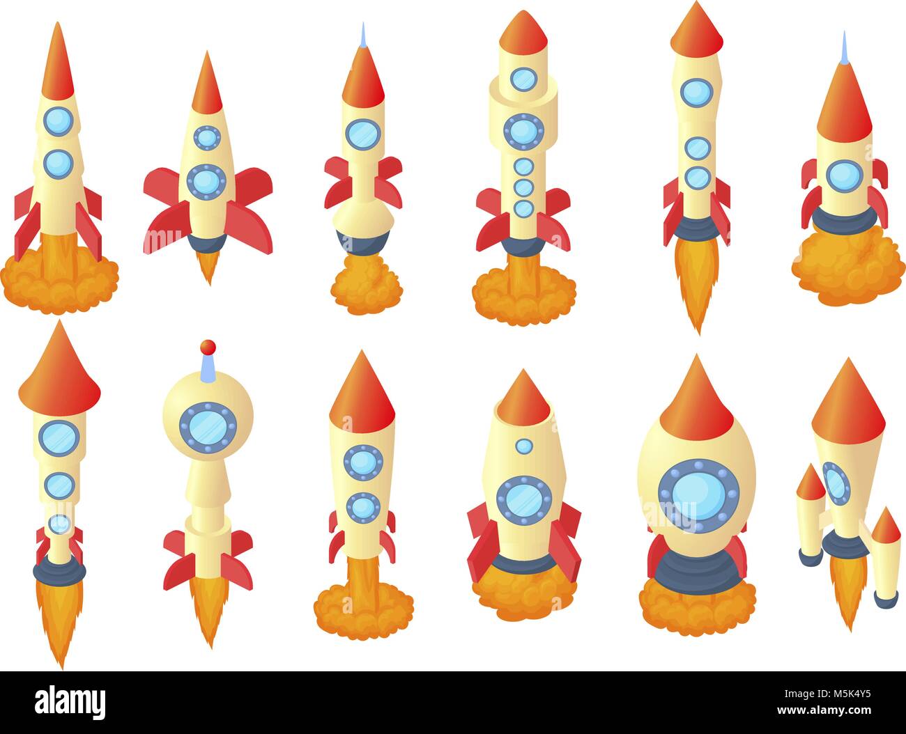 Rocket icon set, cartoon style Stock Vector Image & Art - Alamy