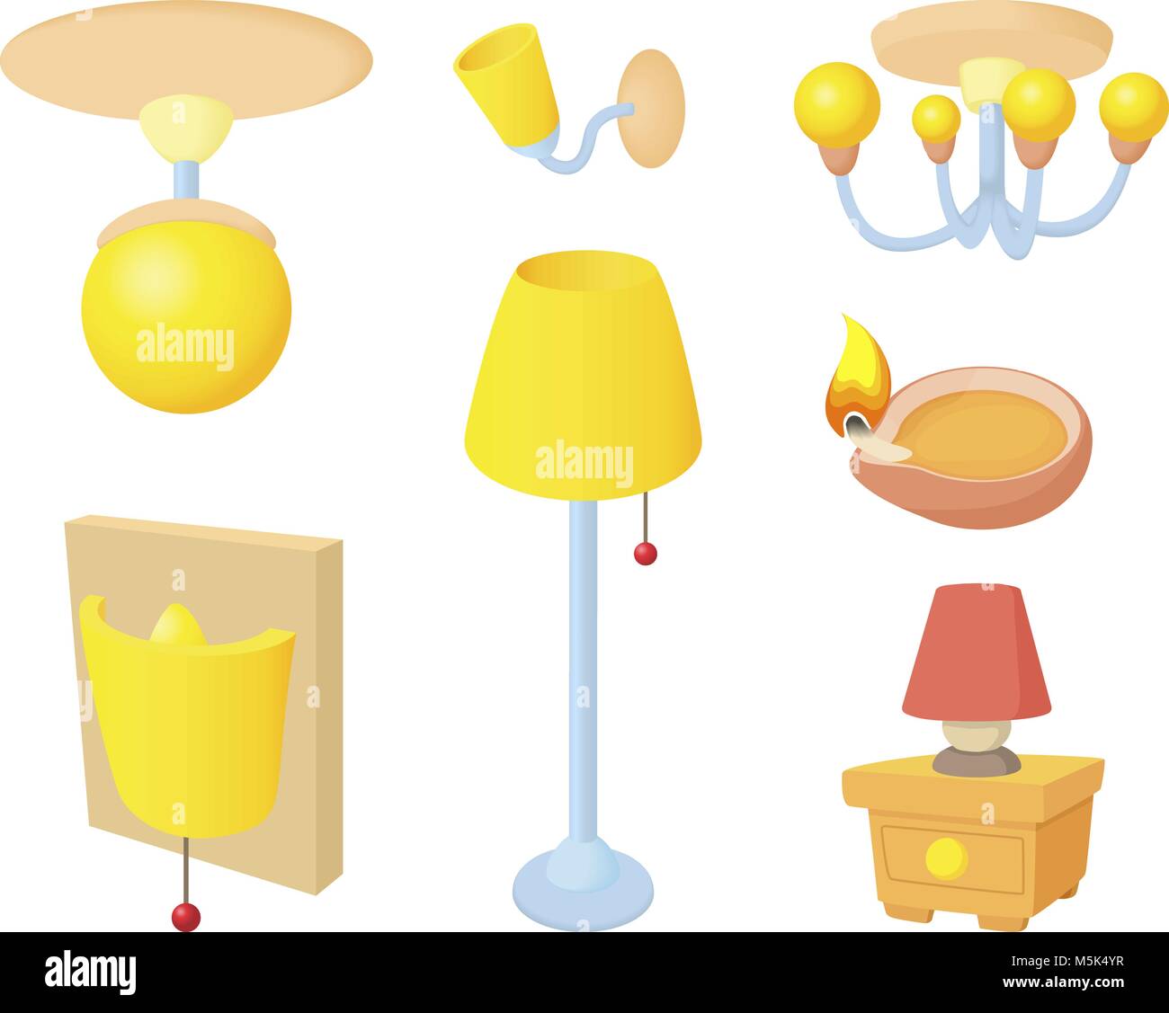 Room light icon set, cartoon style Stock Vector Image & Art - Alamy