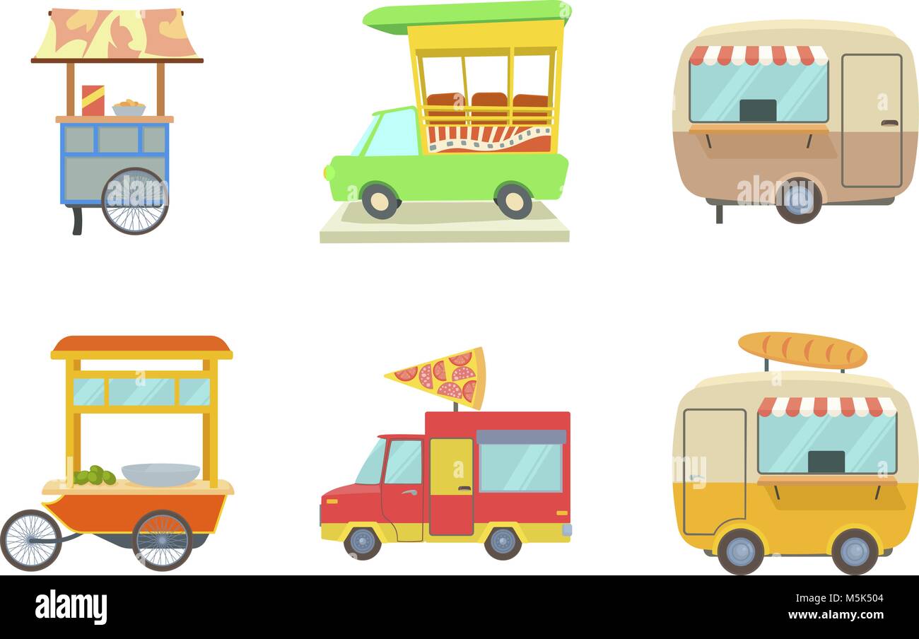 Street market icon set, cartoon style Stock Vector Image & Art - Alamy