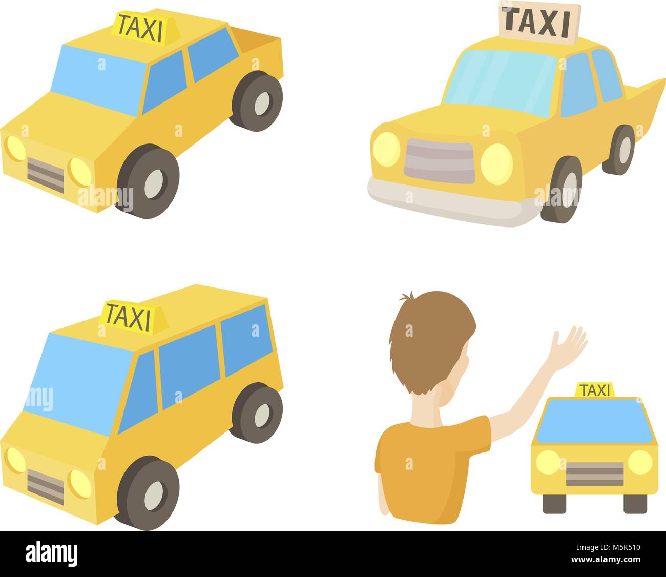 Taxi car icon set, cartoon style Stock Vector Image & Art - Alamy