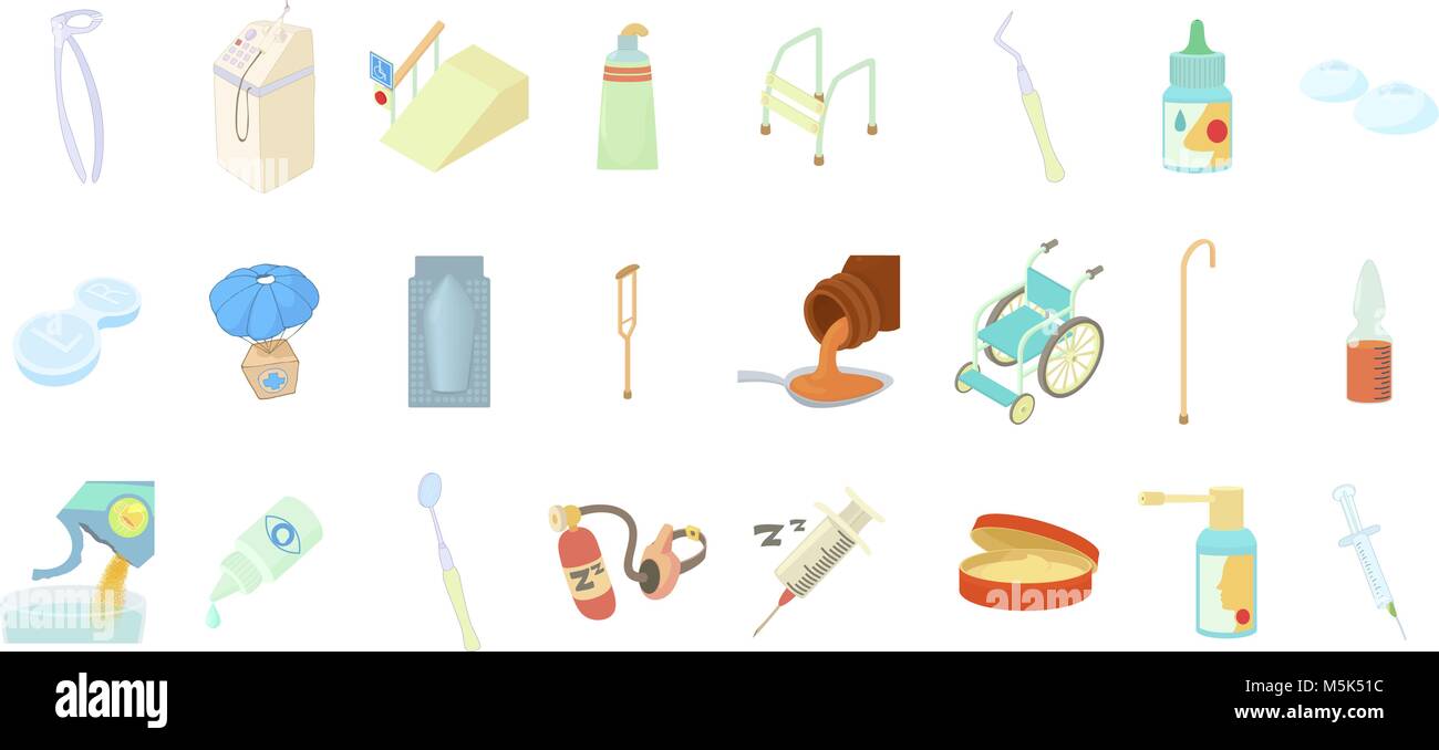 Medical tools icon set, cartoon style Stock Vector Image & Art - Alamy