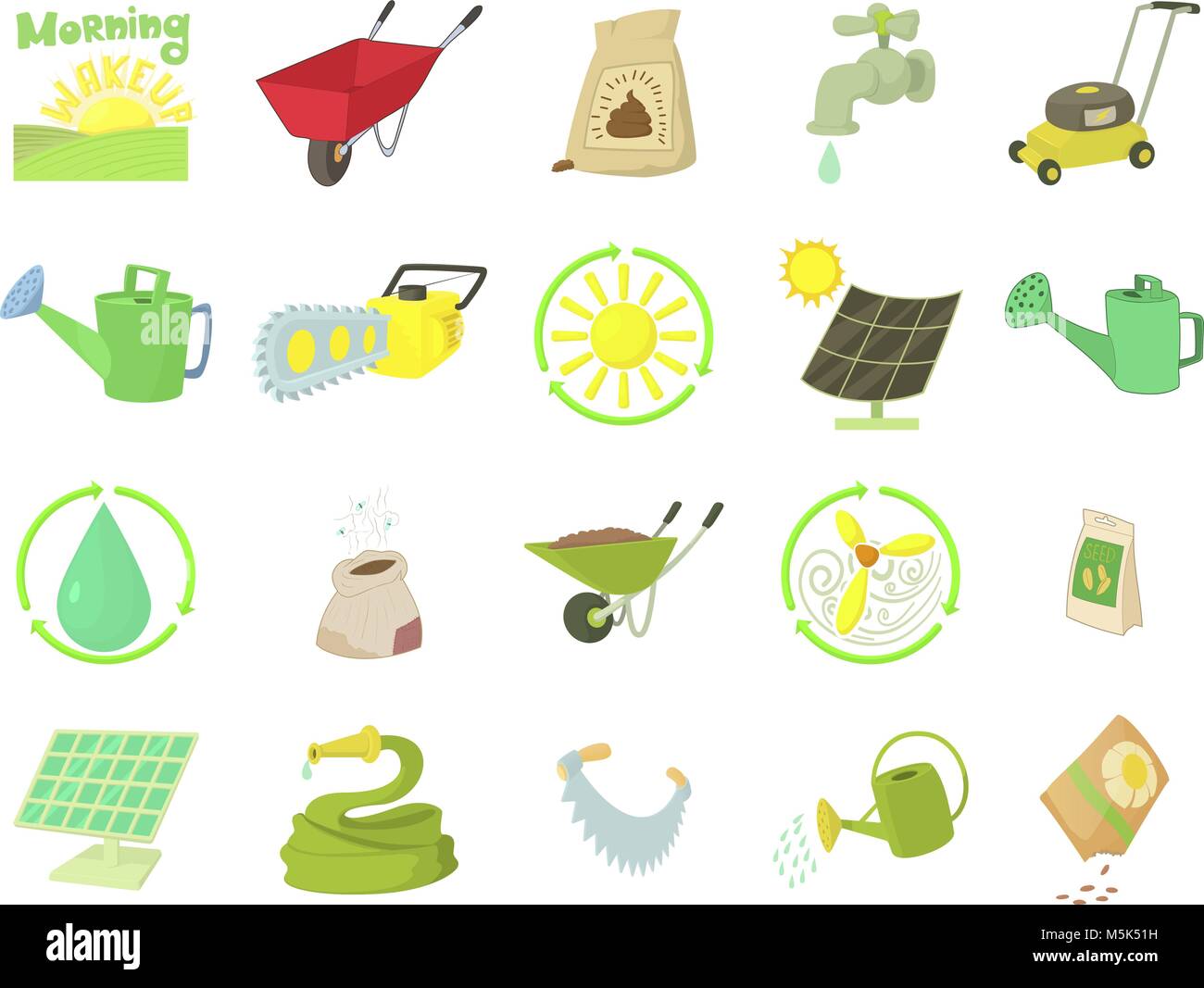 Farm tools icon set, cartoon style Stock Vector Image & Art - Alamy
