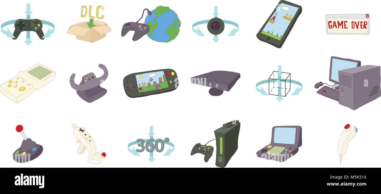 Video game icon set, cartoon style Stock Vector Image & Art - Alamy