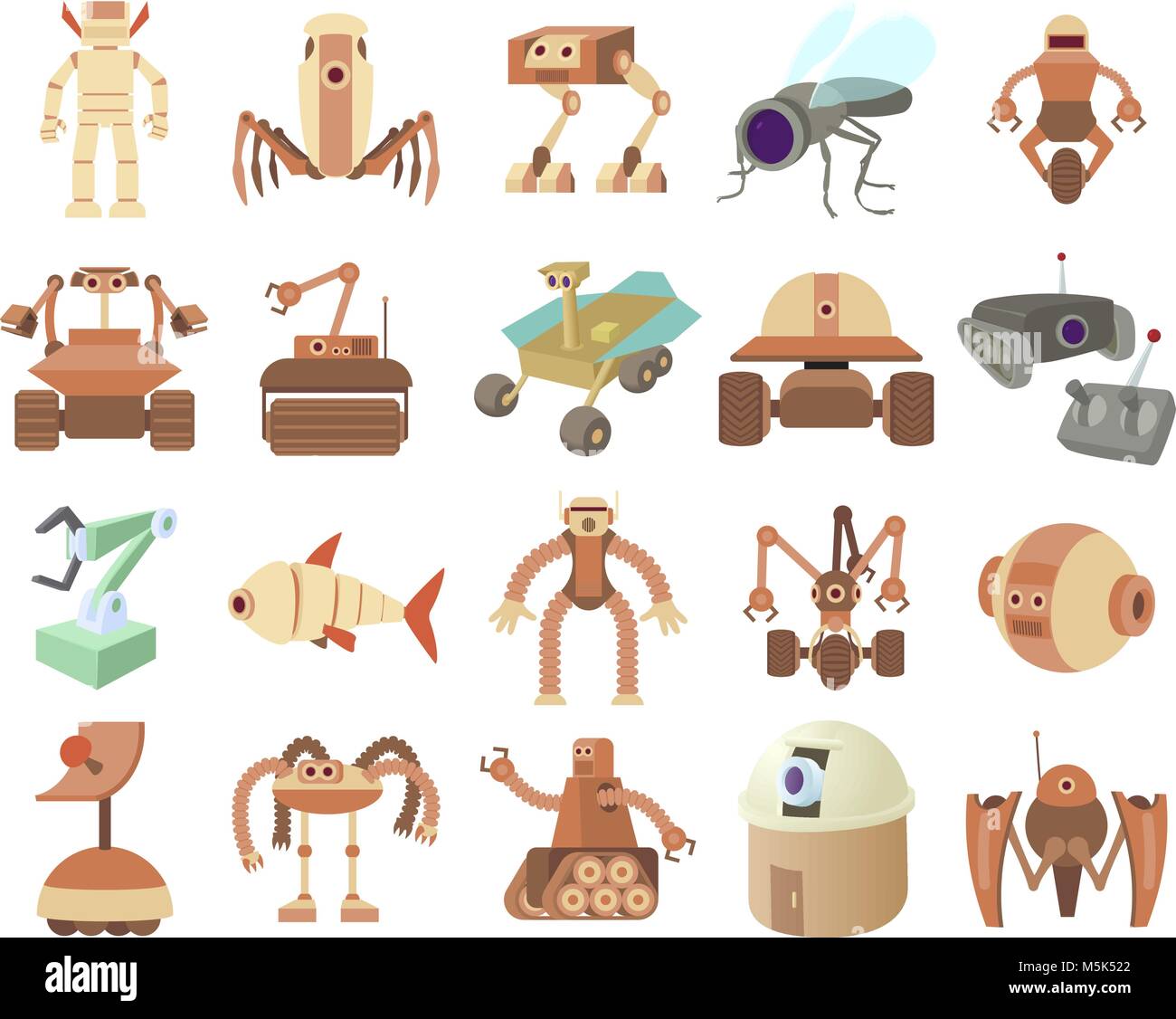 Robots icon set, cartoon style Stock Vector Image & Art - Alamy