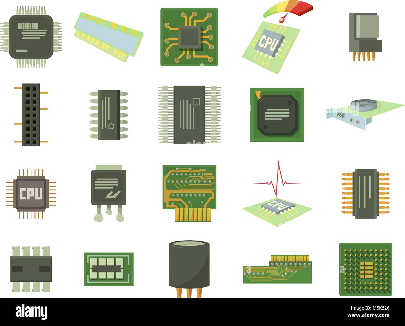 Micro chip icon set, cartoon style Stock Vector Image & Art - Alamy