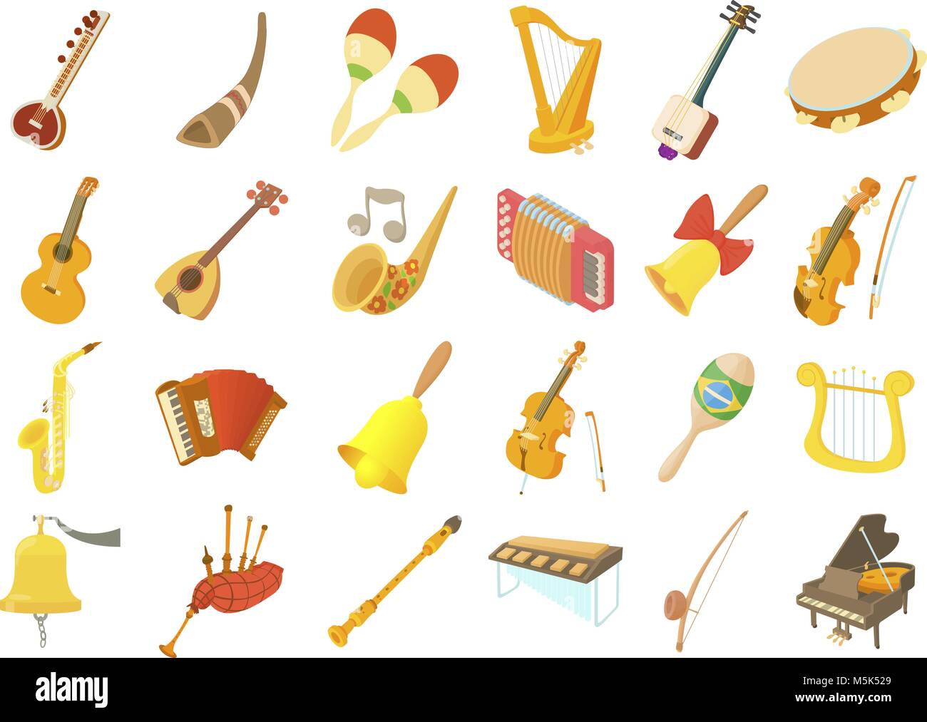 Musical instrument icon set, cartoon style Stock Vector Image & Art - Alamy