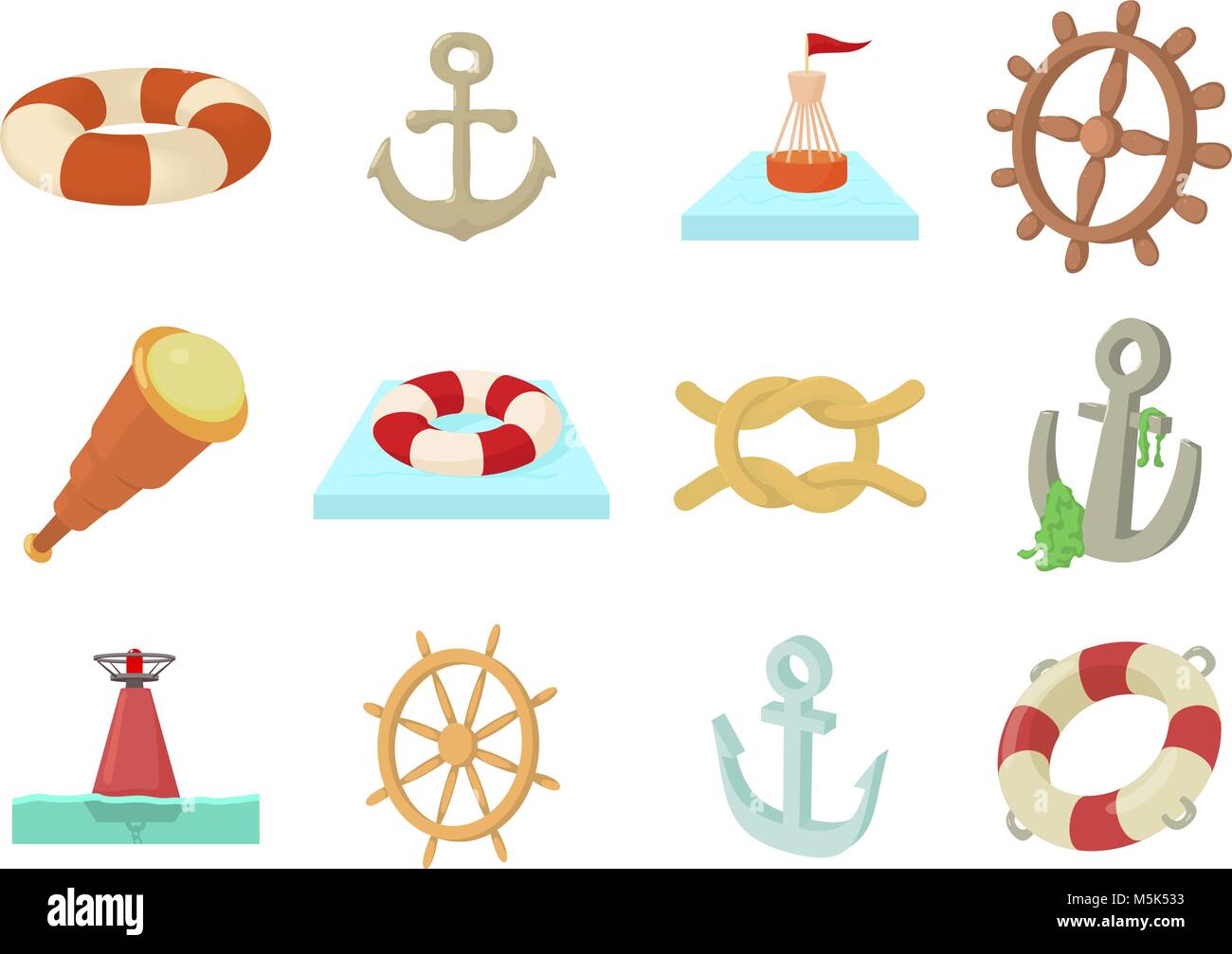 Sea object icon set, cartoon style Stock Vector Image & Art - Alamy
