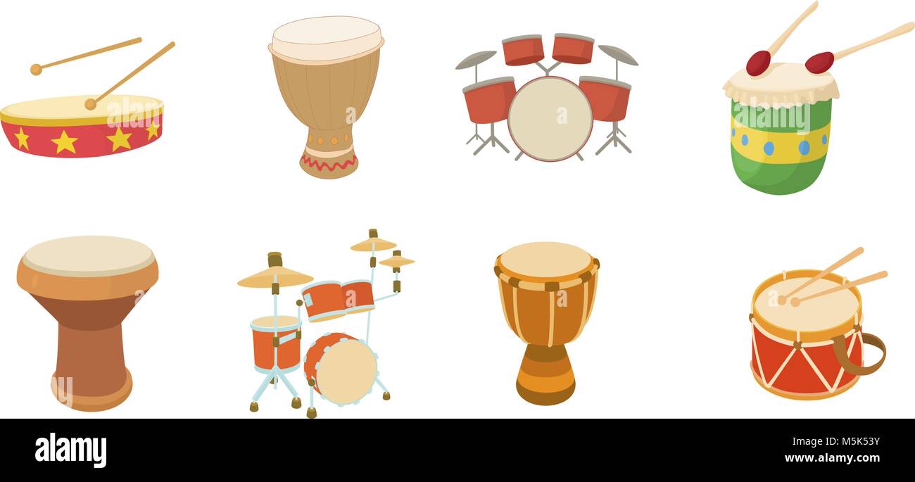 Drums icon set, cartoon style Stock Vector Image & Art - Alamy