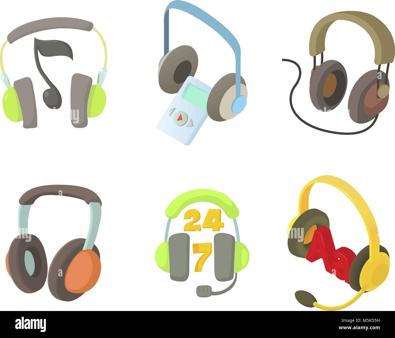 Headset icon set, cartoon style Stock Vector Image & Art - Alamy