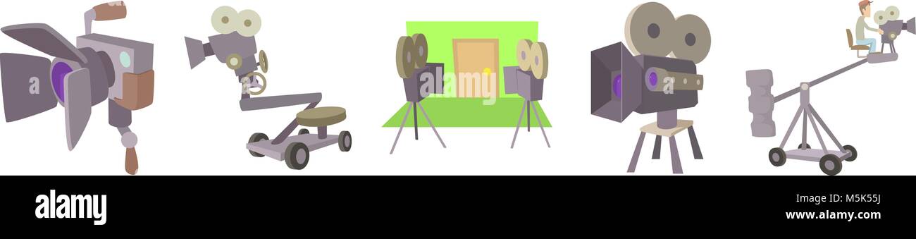 Cinema camera icon set, cartoon style Stock Vector Image & Art - Alamy