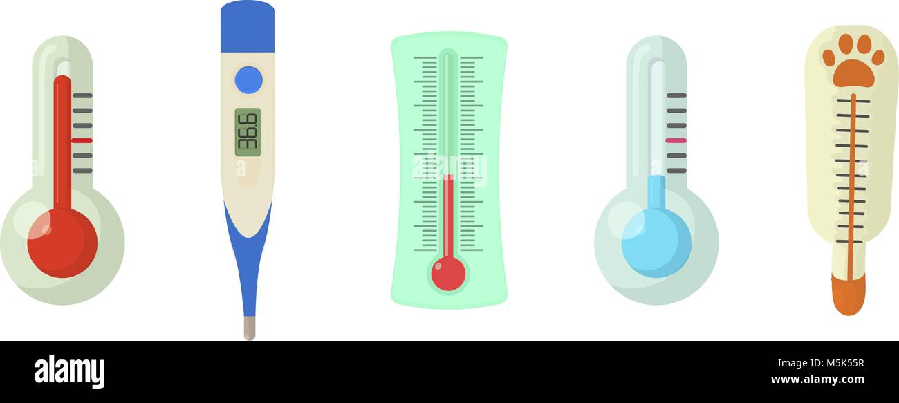Thermometer icon set, cartoon style Stock Vector Image & Art - Alamy