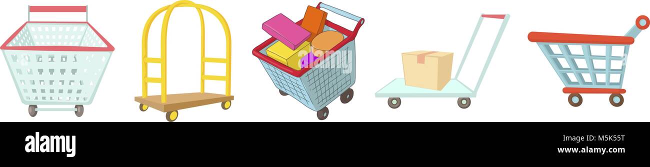 Cart icon set, cartoon style Stock Vector Image & Art - Alamy