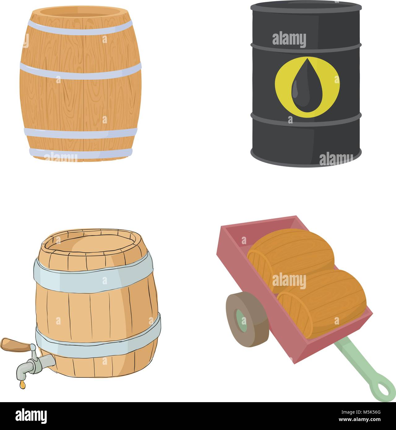 Barrel icon set, cartoon style Stock Vector Image & Art - Alamy
