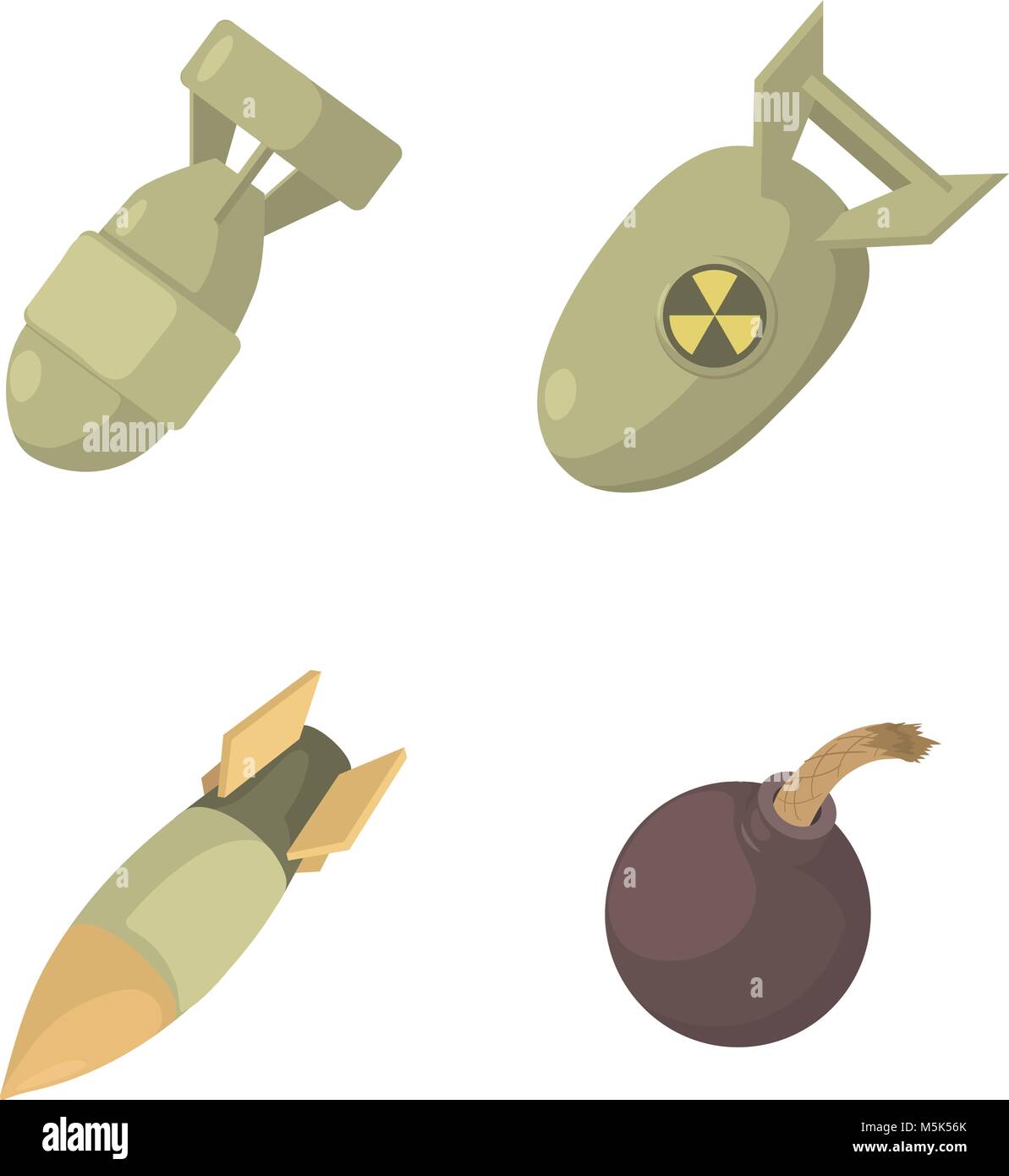Bomb icon set, cartoon style Stock Vector Image & Art - Alamy