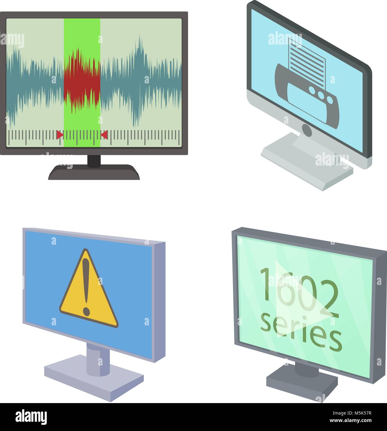 Monitor icon set, cartoon style Stock Vector Image & Art - Alamy