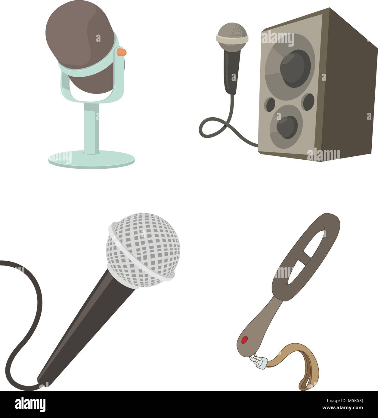 Microphone icon set, cartoon style Stock Vector Image & Art - Alamy
