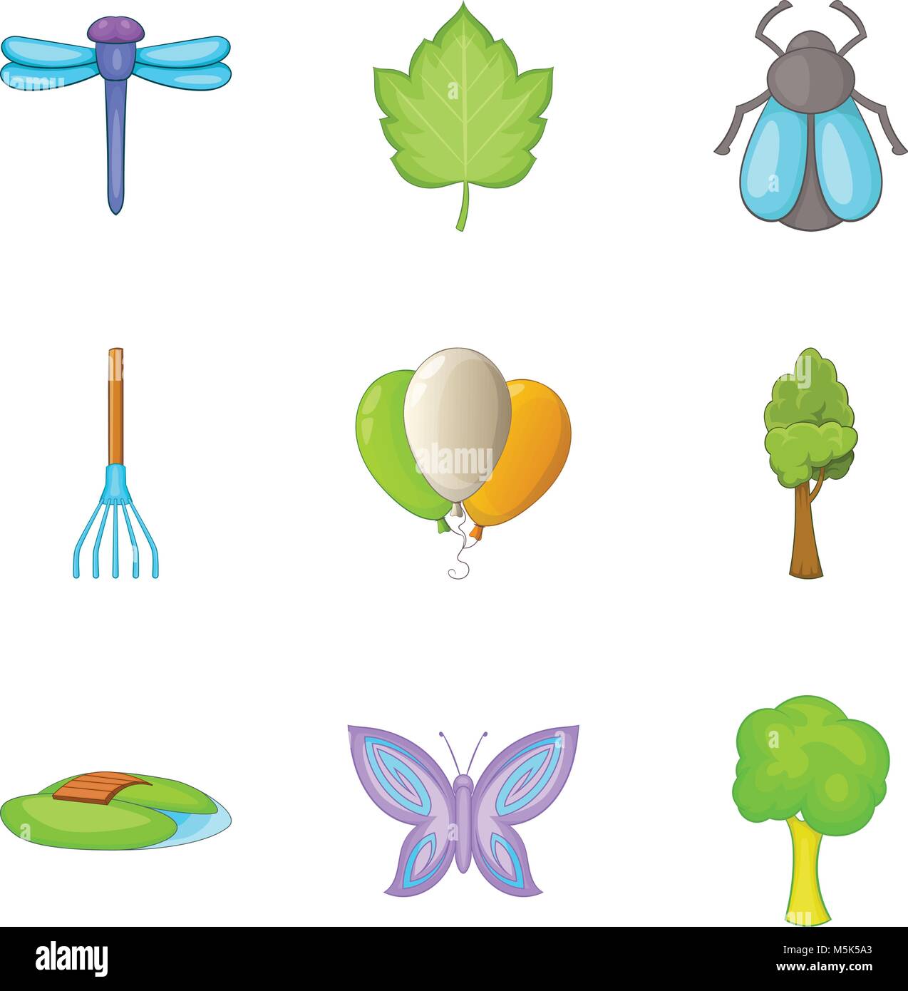 Spring break icons set, cartoon style Stock Vector Image & Art - Alamy