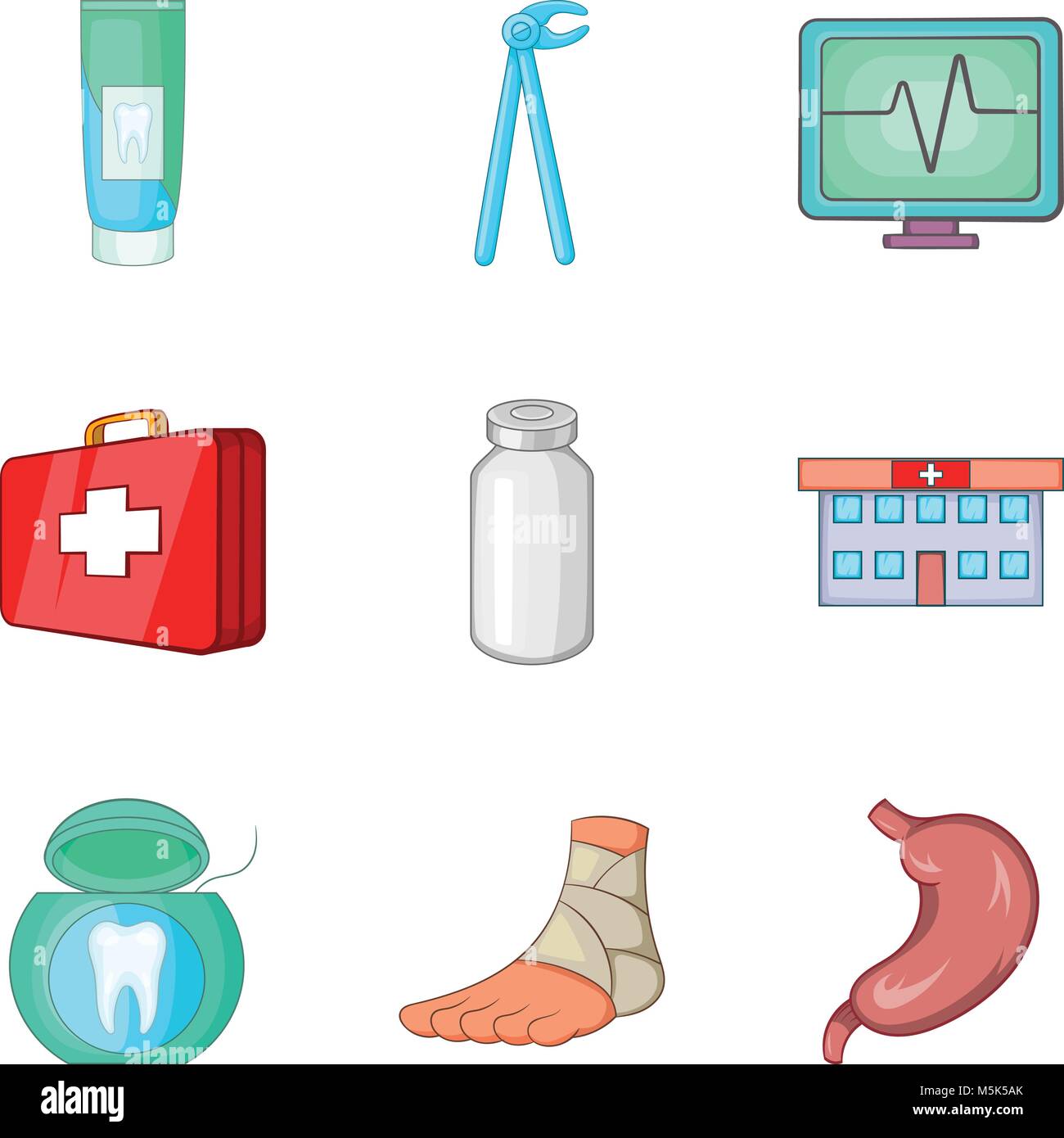 Method of processing icons set, cartoon style Stock Vector Image & Art ...