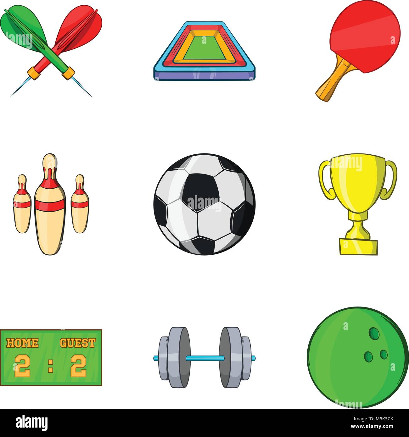 Sport arena icons set, cartoon style Stock Vector Image & Art - Alamy