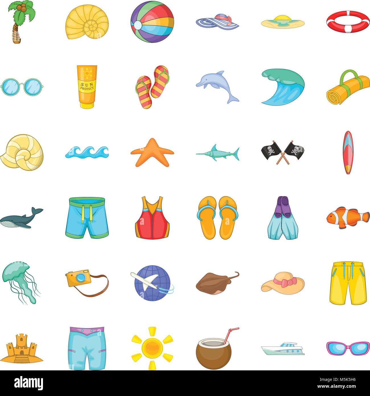 Aqua icons set, cartoon style Stock Vector Image & Art - Alamy